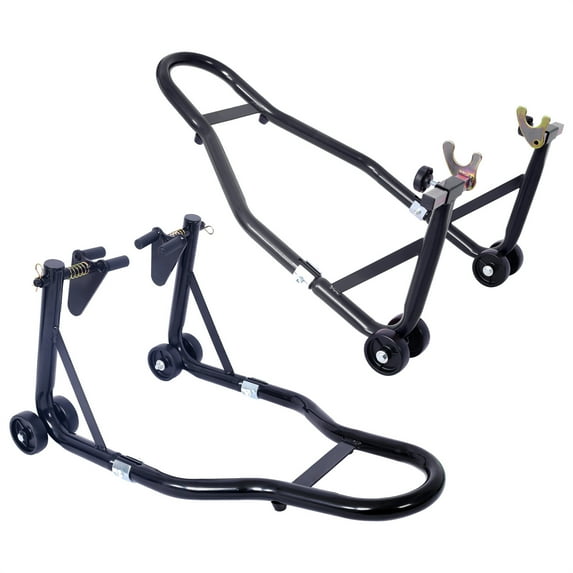 Motorcycle Stand, 1000LB Capacity Sport Bike Front and Rear Combo Wheel ...