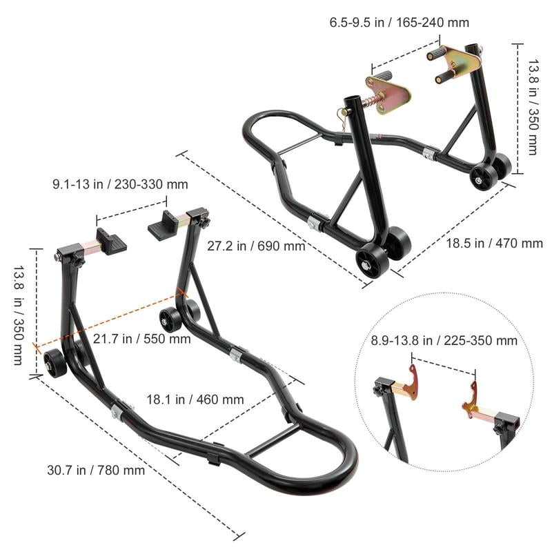 Motorcycle Stand Lift, 850lbs Front Rear Combo Stand Lift Stand, Front ...