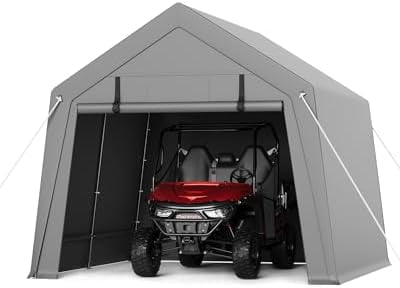 Motorcycle Storage Sheds 10x10 FT, Portable Shed with Rolled up Zipper ...