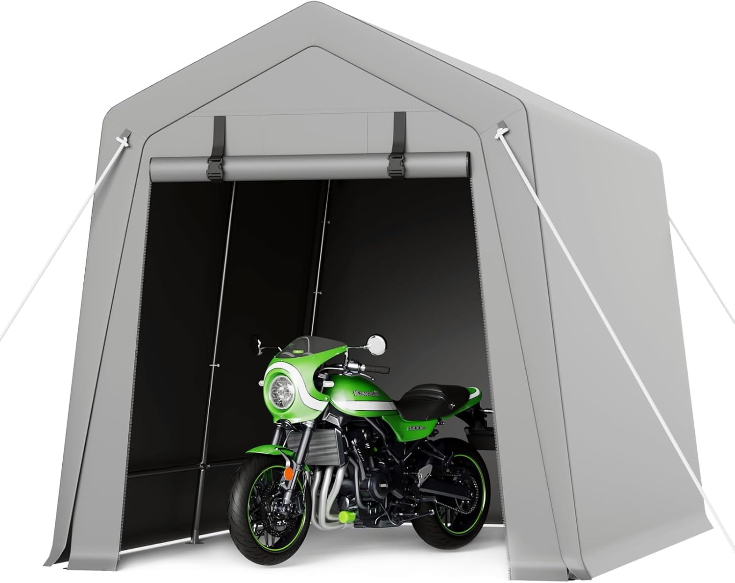Motorcycle Storage Sheds 7x10 FT, Portable Shed with Rolled up Zipper ...