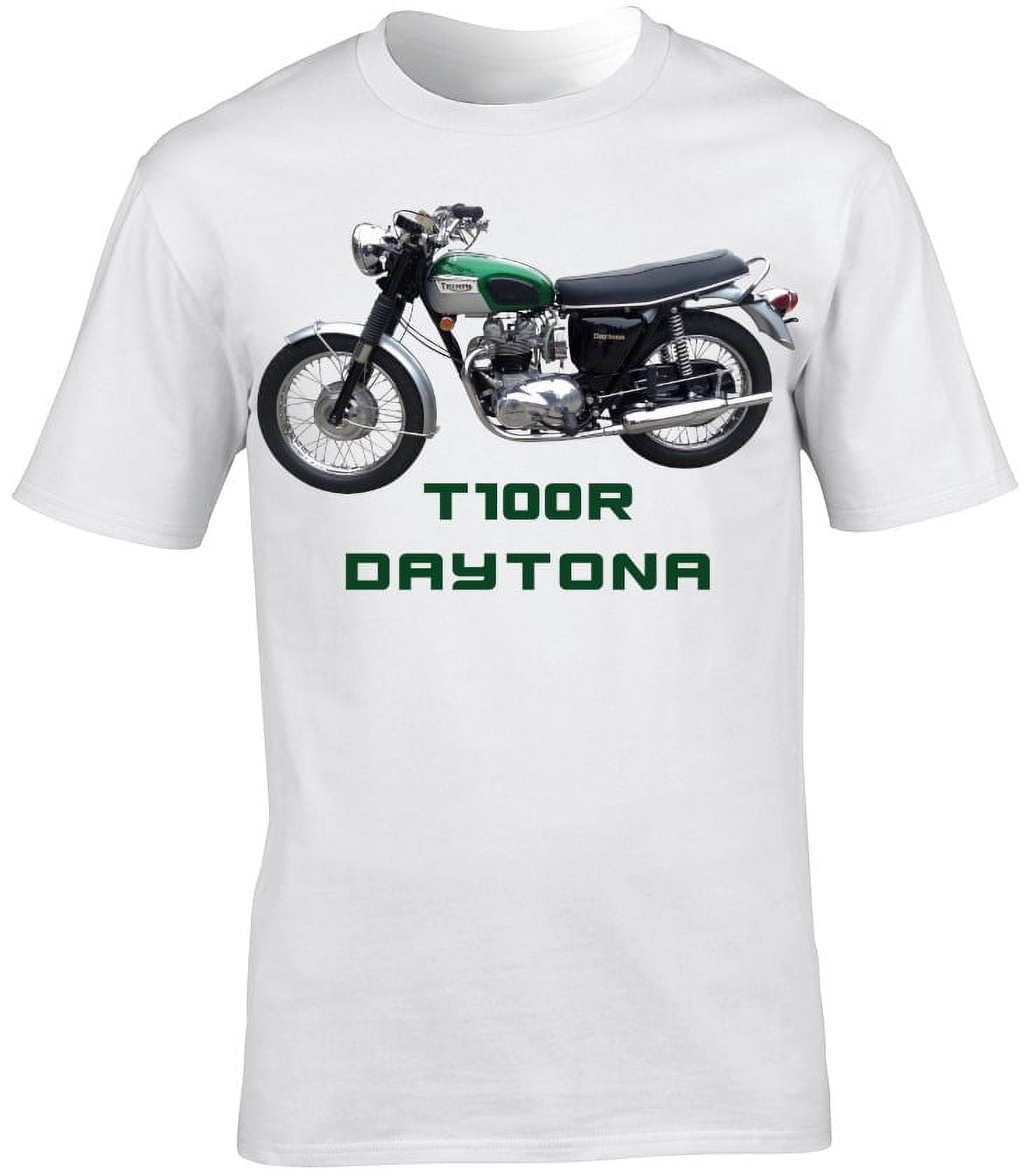 Motorcycle T-Shirt T100R Daytona Motorcycle Biker Short Sleeve Crew ...