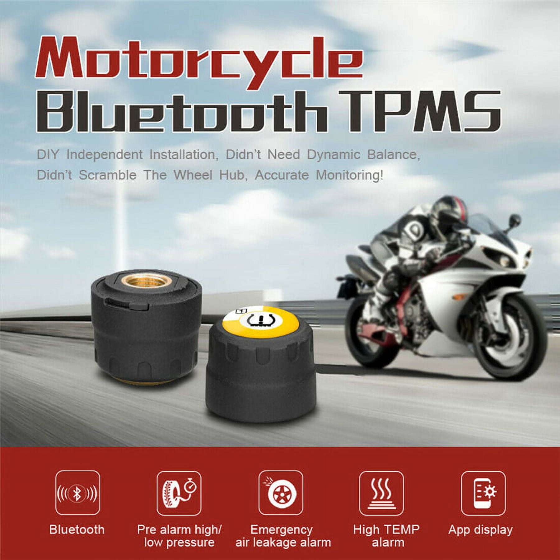Motorcycle TPMS Tire Pressure Monitoring System Phone APP Bluetooth 4 ...