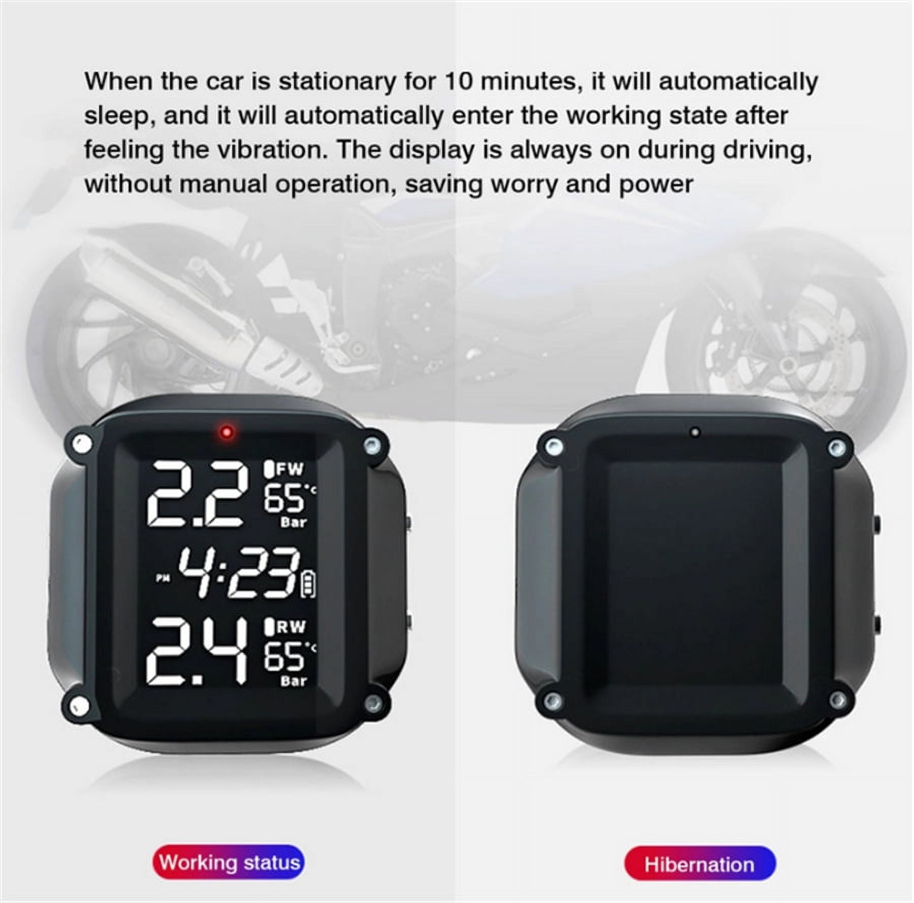Motorcycle TPMS Tire Tyre Pressure Monitoring System w/2 Sensors ...