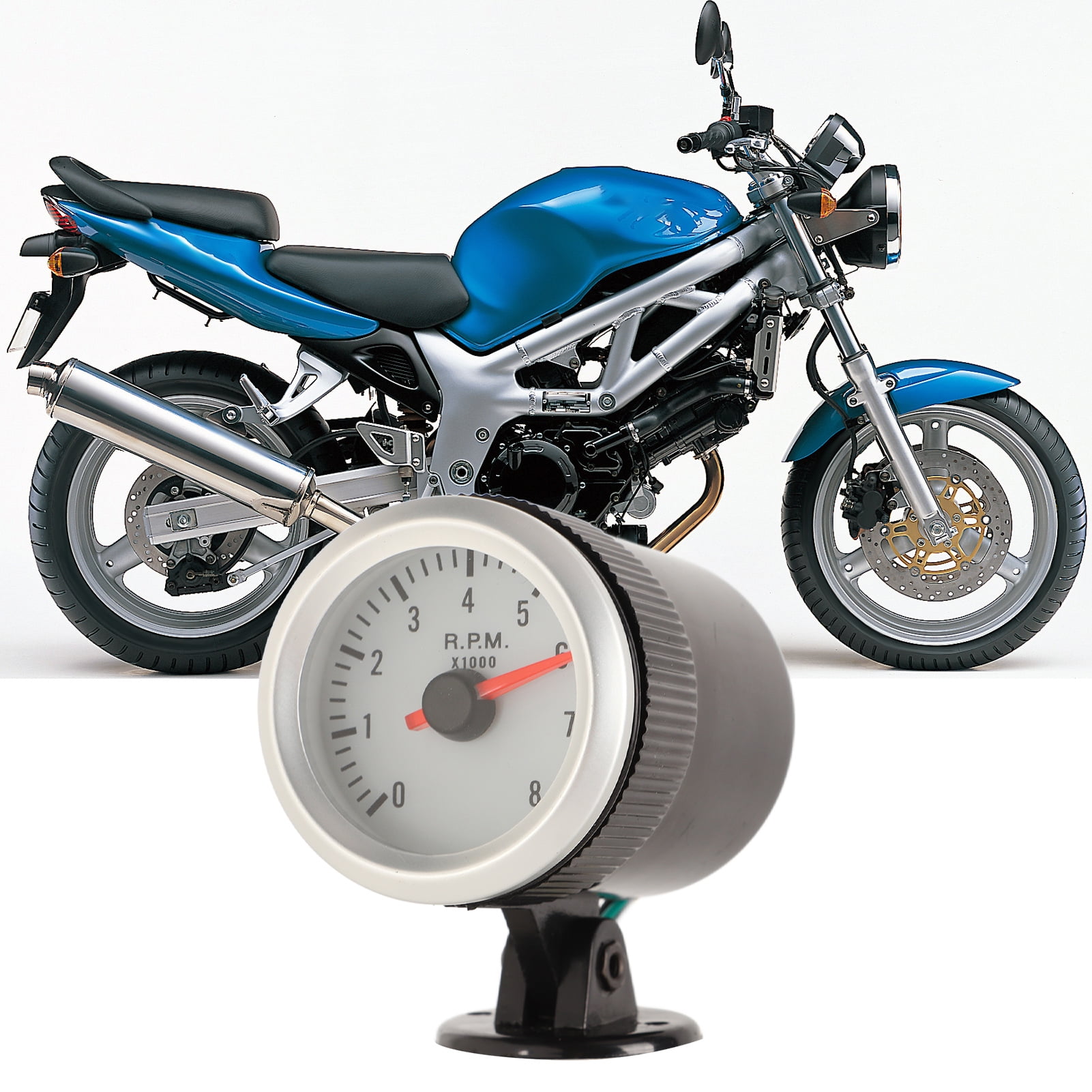 Motorcycle Tachometer, Gasoline Motorcycle 52mm LED Tachometer Pointer ...
