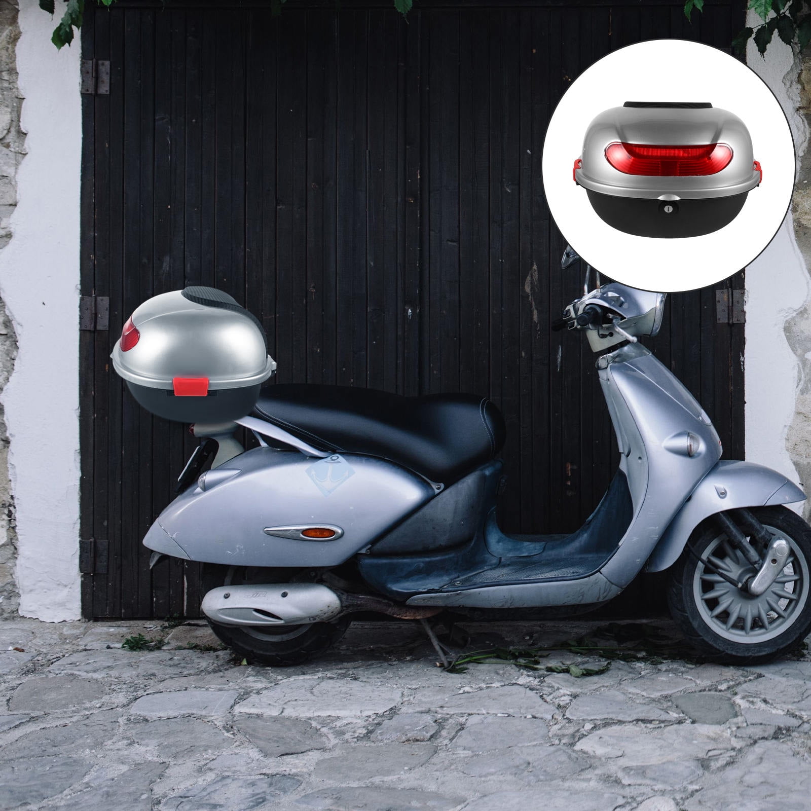 Motorcycle Tail Box for Storage White PP Material Keeps Items 19 ...