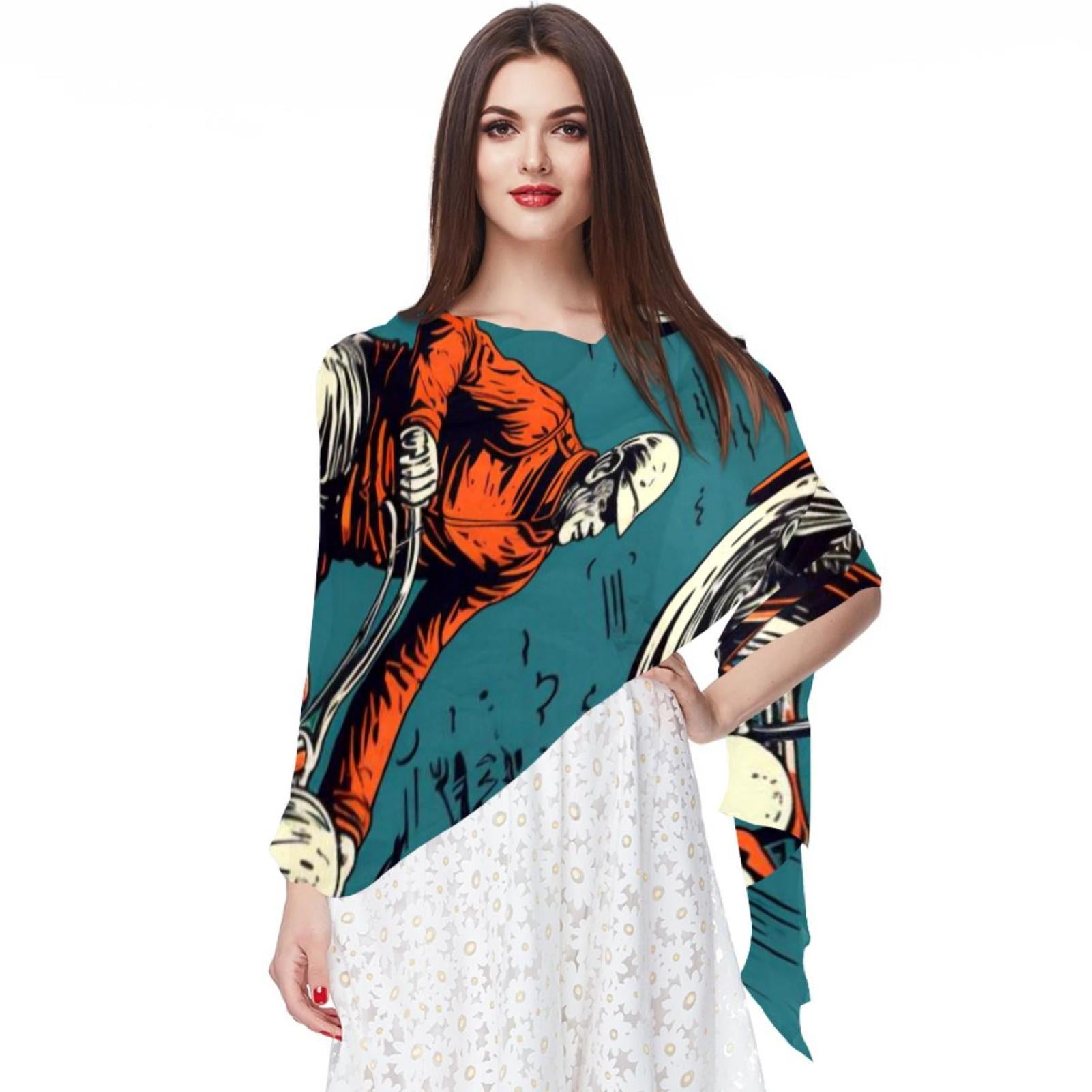 Motorcycle Theme Chic Translucent Chiffon Hair Scarf Light Breathable ...