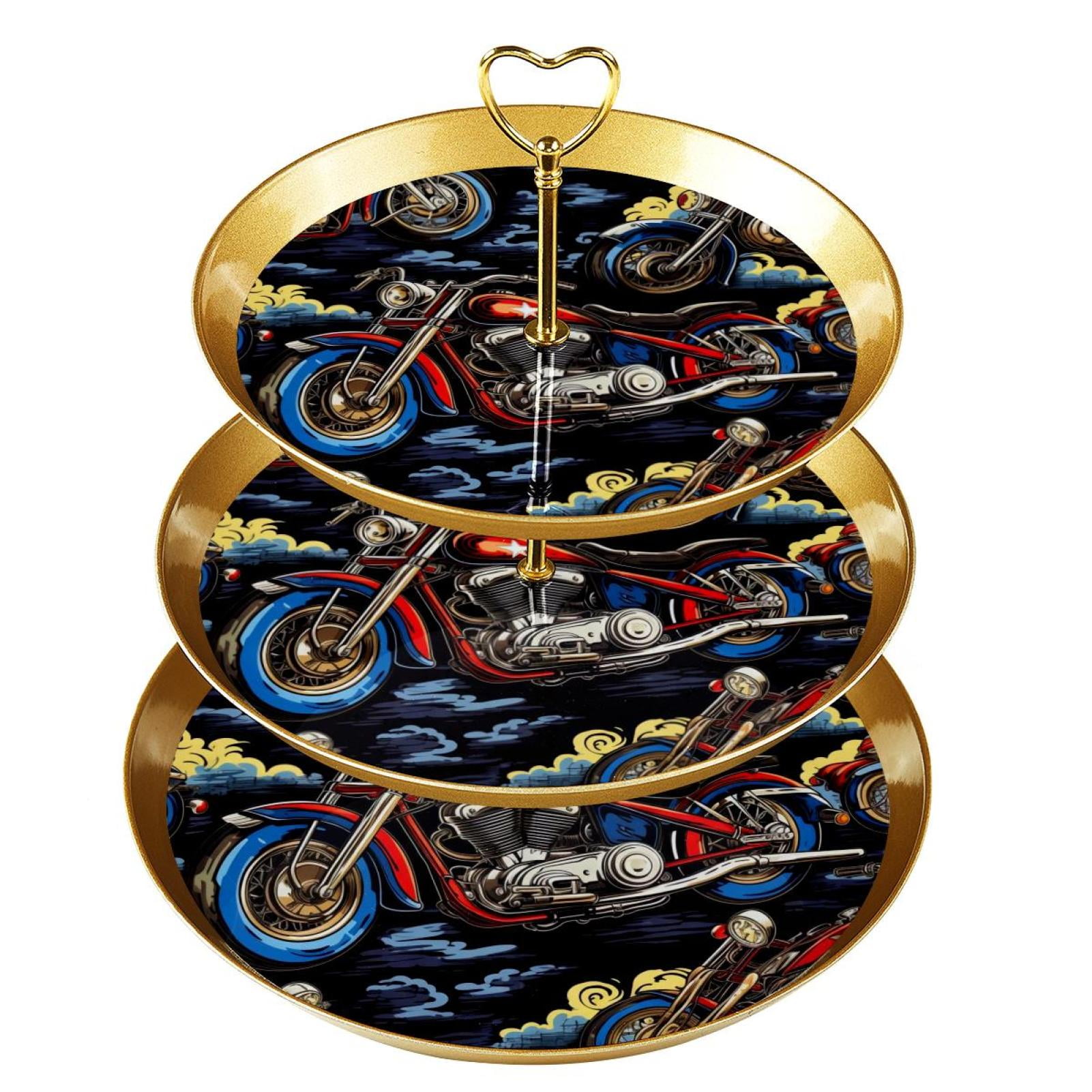 Motorcycle Theme Elegant Plastic Dessert Table Display Tray Stand with ...