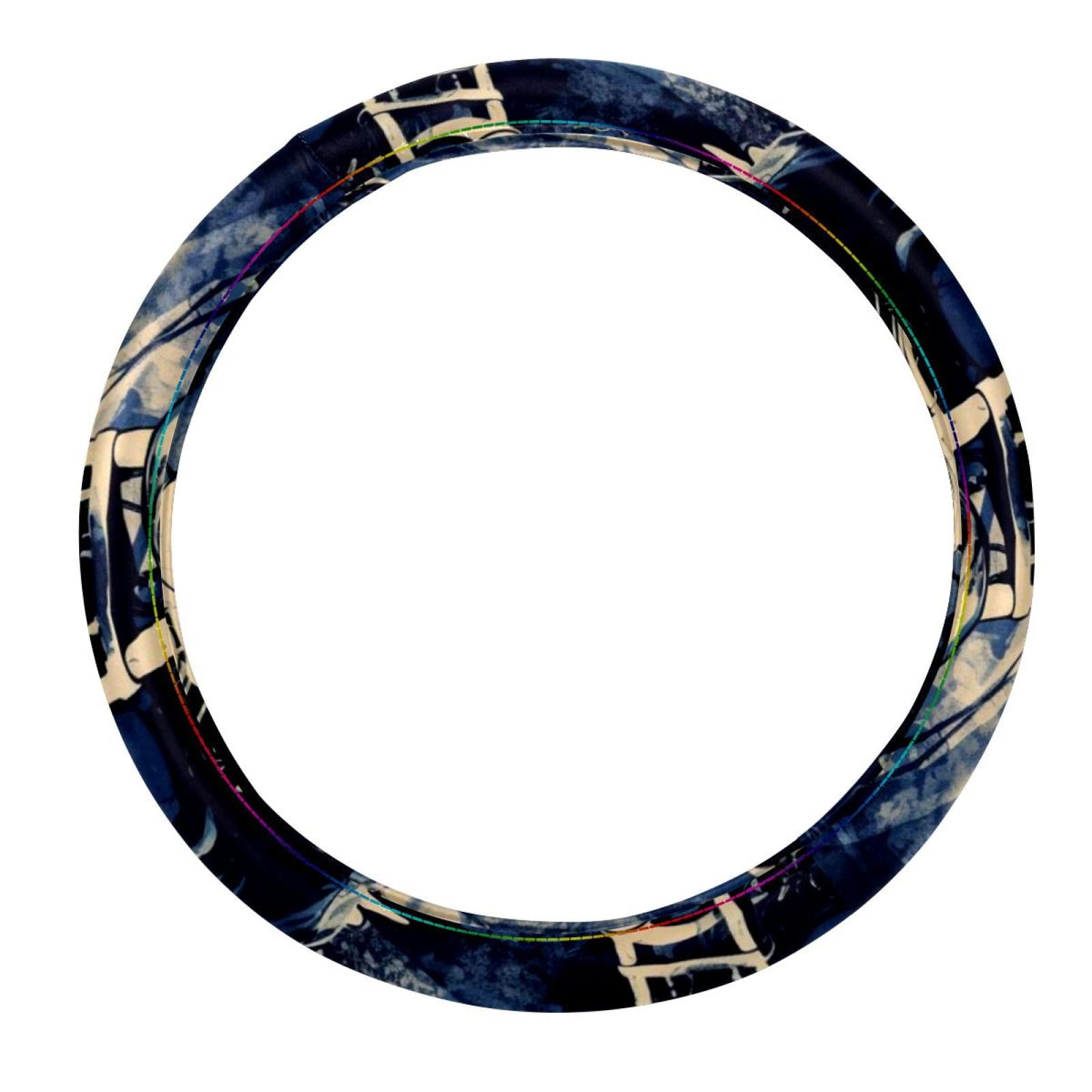 Motorcycle Theme Printed 14.5 Inch PVC Leather Car Wheel Covers ...