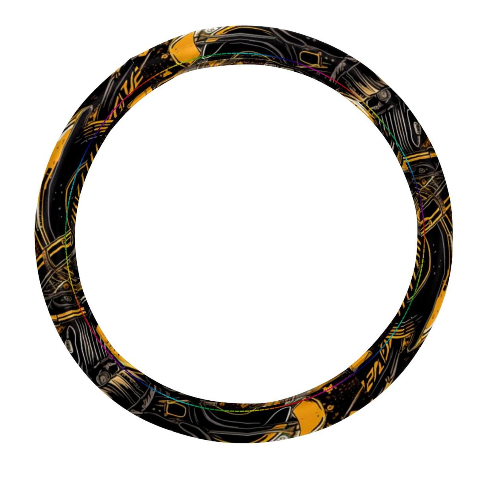 Motorcycle Theme Printed 14.5 Inch PVC Leather Car Wheel Covers ...