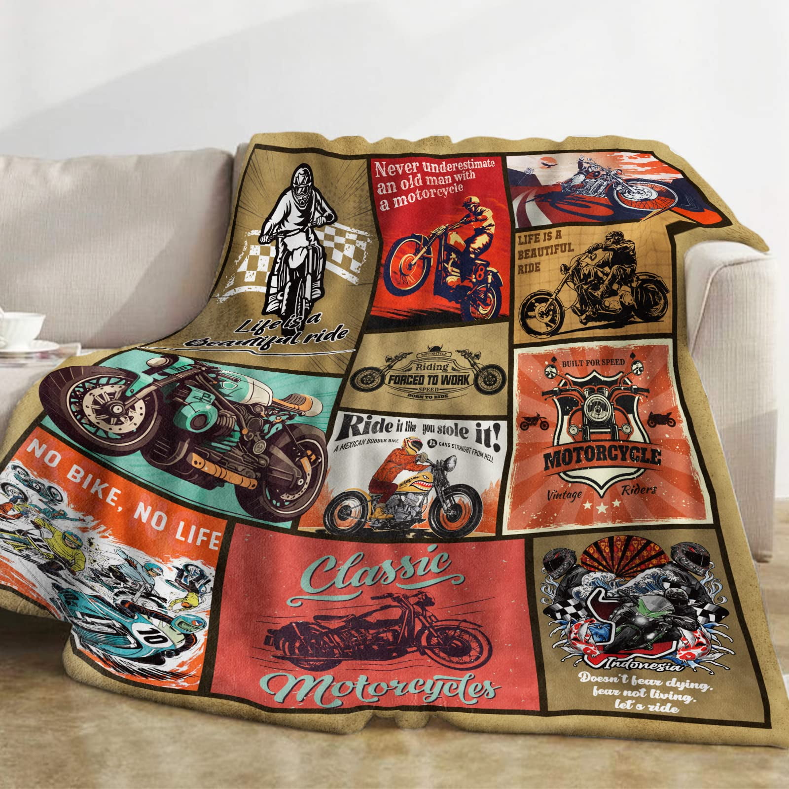 Motorcycle Throw Blanket Motorcycle Blanket for Boys Motorcycle Lover ...