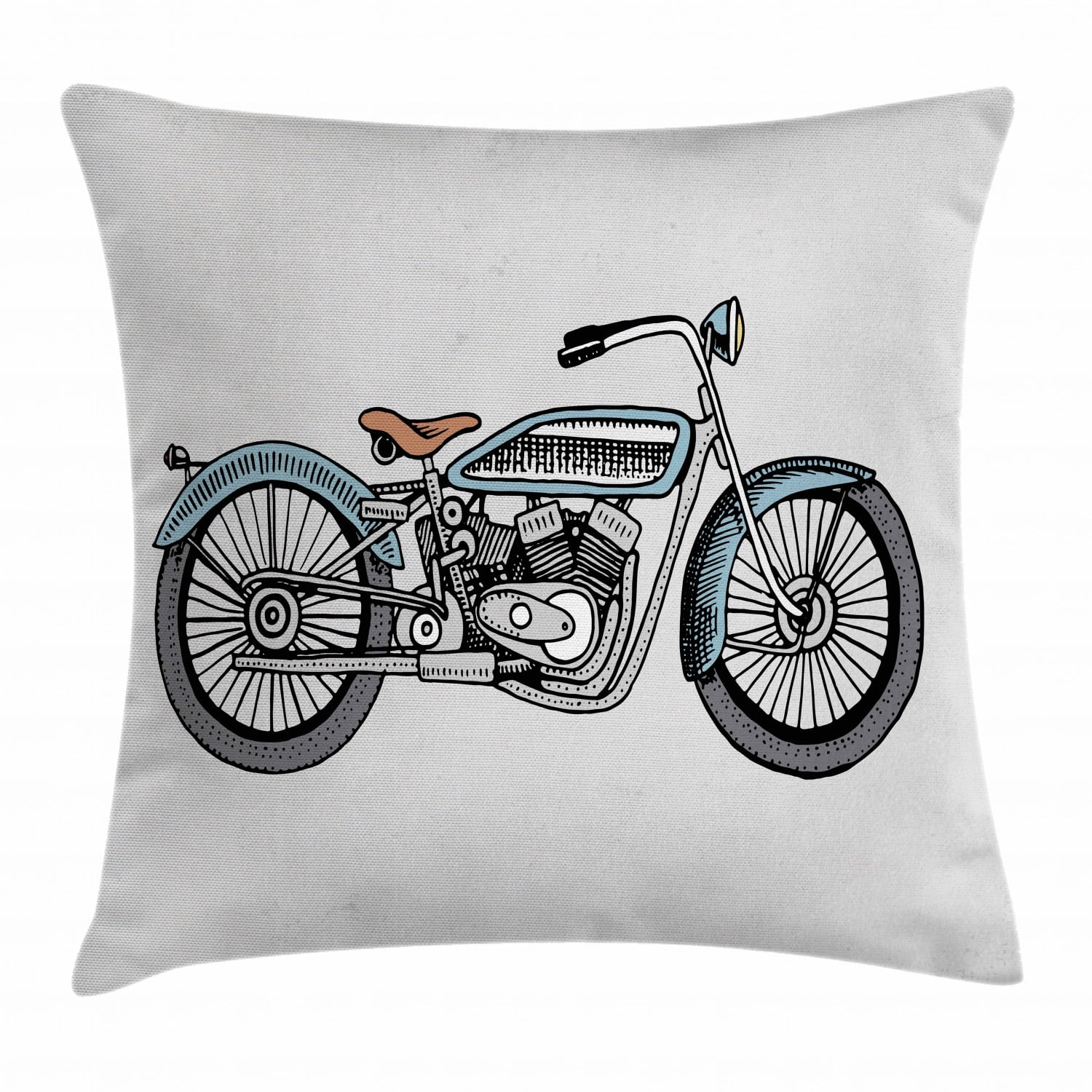 Motorcycle Throw Pillow Cushion Cover, Off Road Bike Motocross Racer ...