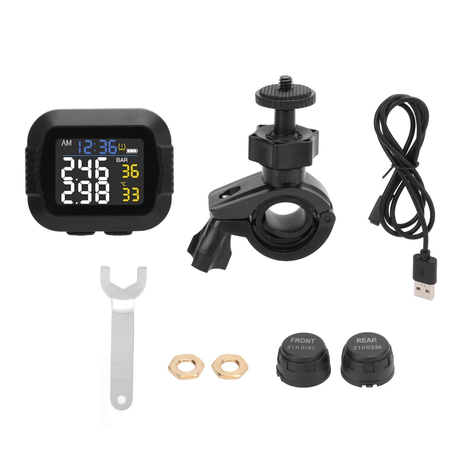 Motorcycle Tire Pressure Monitoring System Wireless Waterproof 2 ...