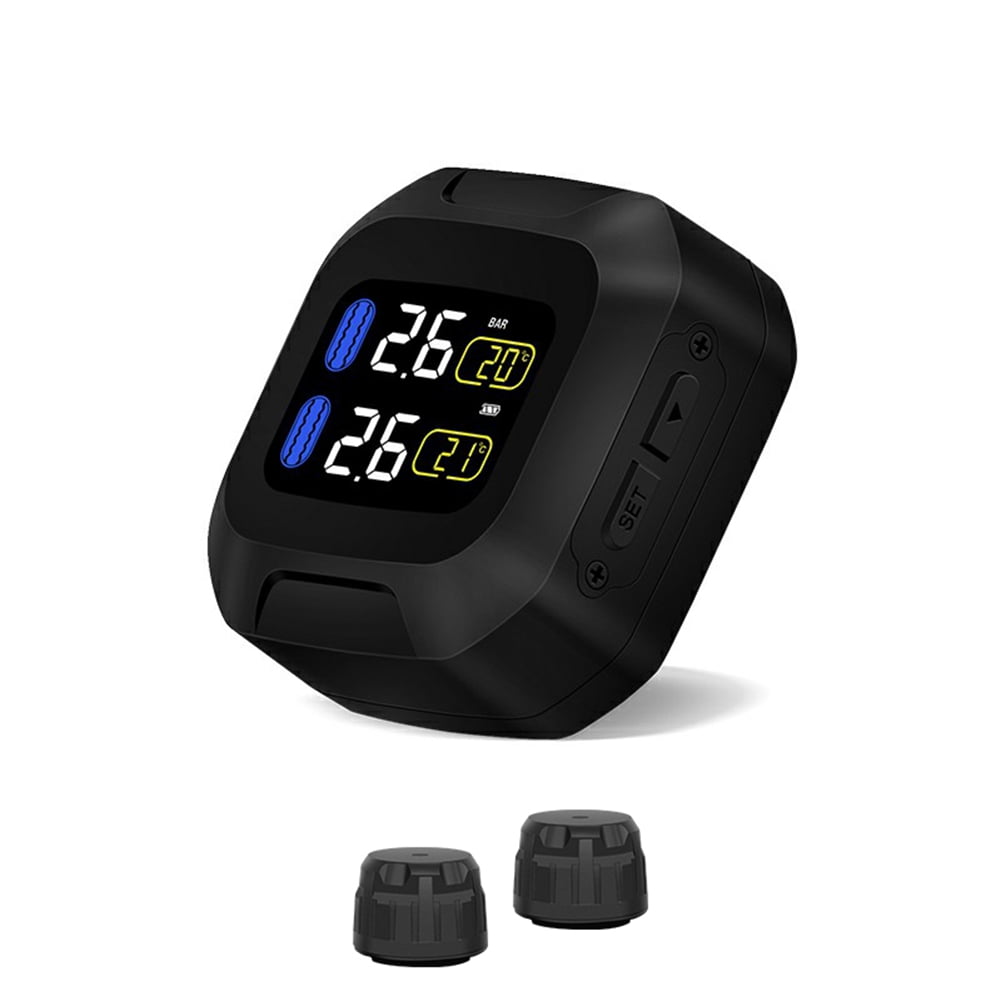 Motorcycle Tire Pressure Monitoring System with 2 External Sensors TPMS ...