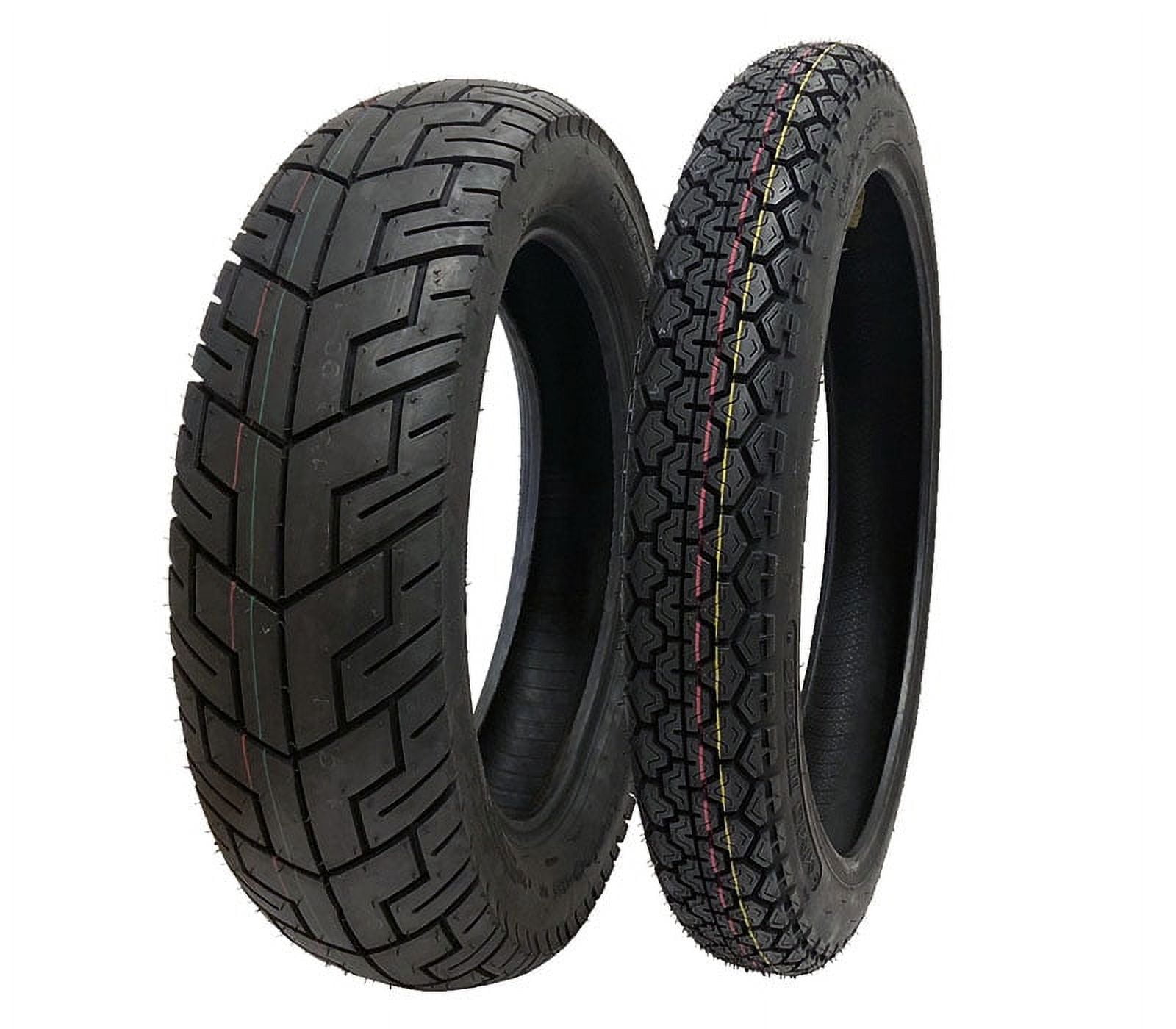 Motorcycle Tire Set Combo: Front Tire 3.00-18 and Rear Tire 130/90-15 ...