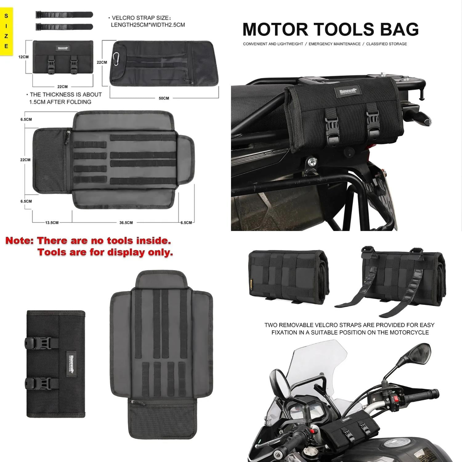 Motorcycle Tool Roll Bag Portable Motor Saddlebags Side Tool Bag Pouch ...