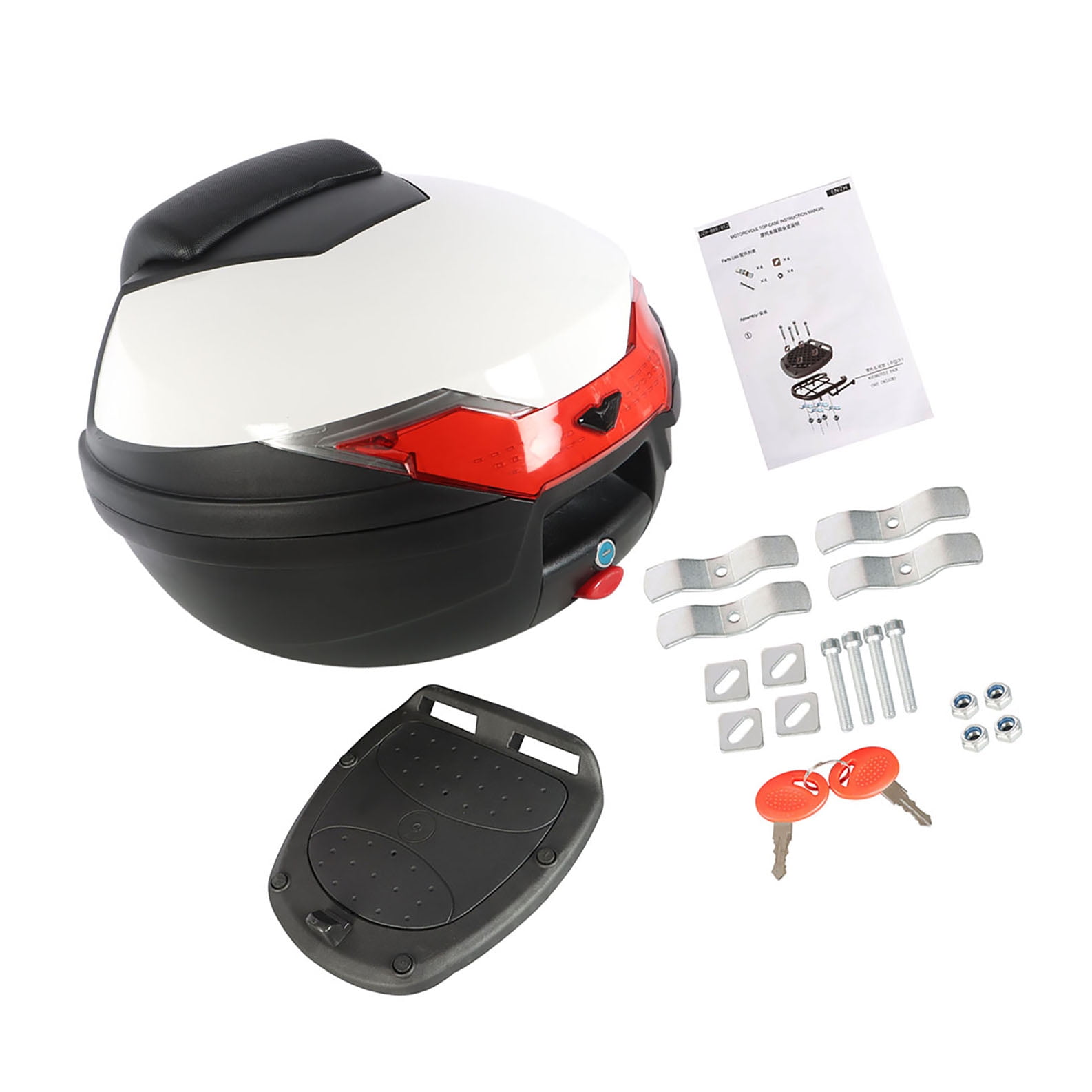 Motorcycle Trunk Luggage Top Lock Storage Carrier Case Tour Tail Box ...