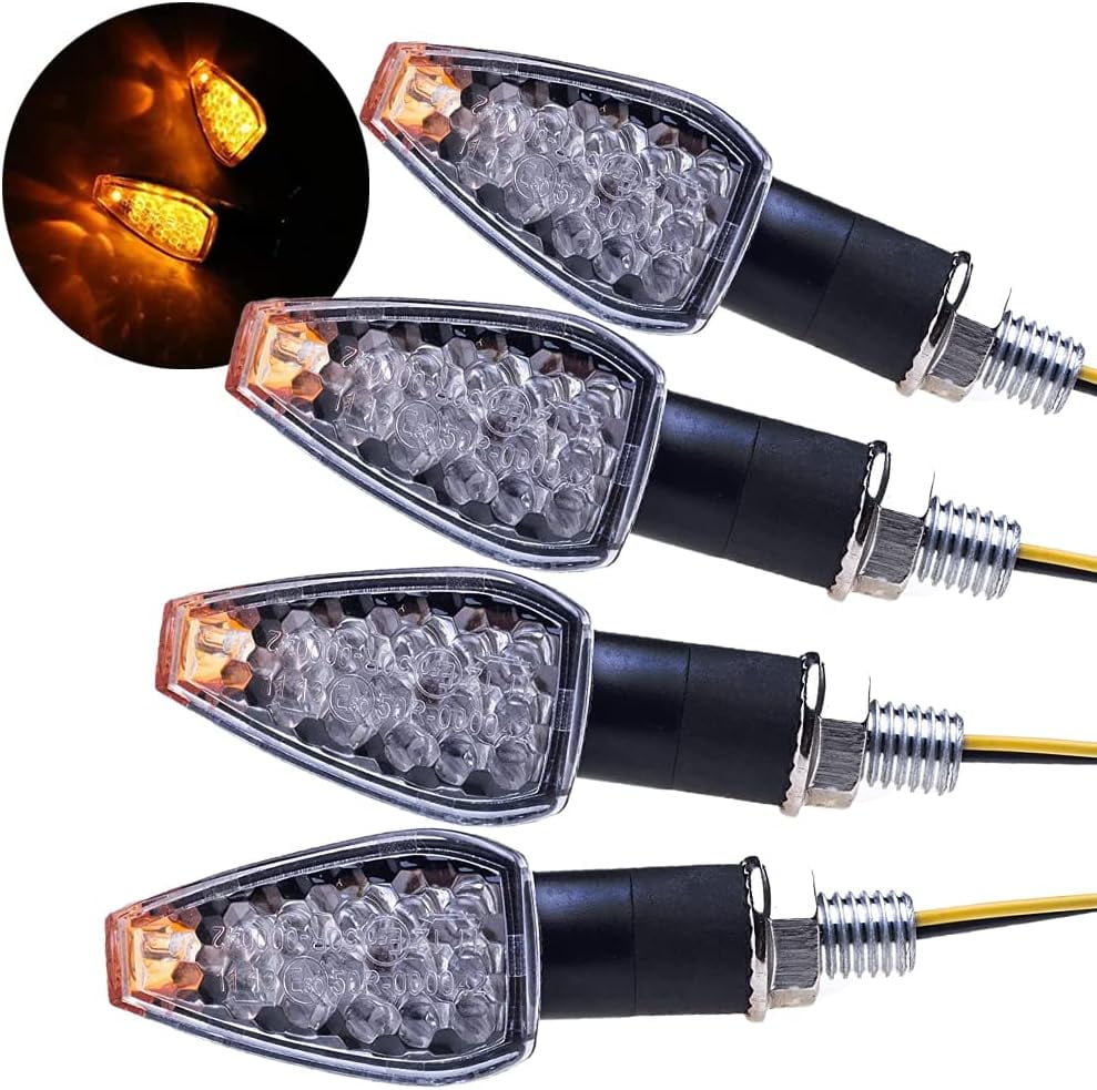 Motorcycle Turn Signals 2pcs LED Rear Turn Signals Amber Turn Signals ...
