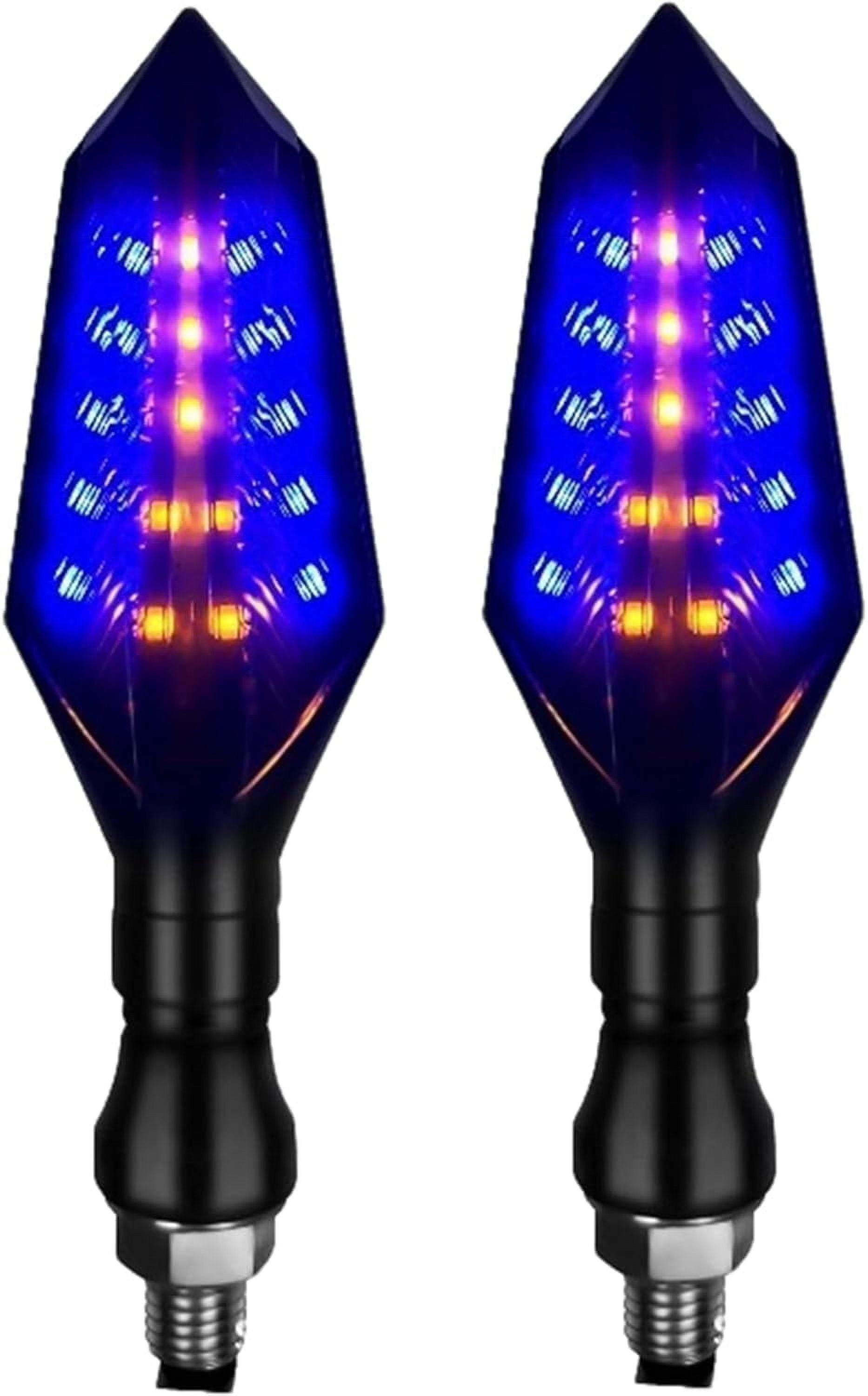 Motorcycle Turn Signals Indicator Lights: 2PCS Universal 12V LED Turn Signals Lights Blinker for ...