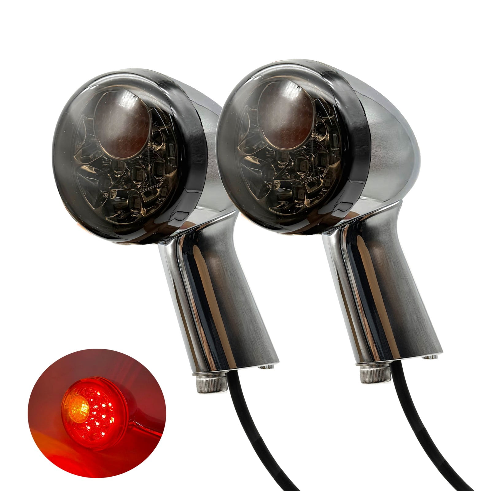Motorcycle Turn Signals LED Light Bullet Indicator Lamp Compatible with ...