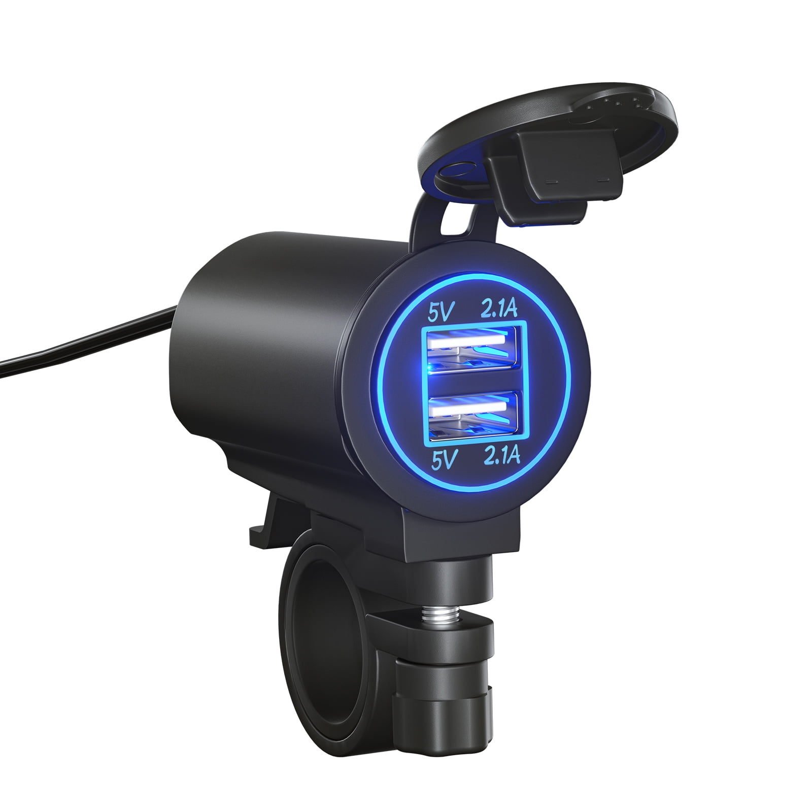 Motorcycle USB Charger Dual USB Port with Backlight for Mobile Phone ...