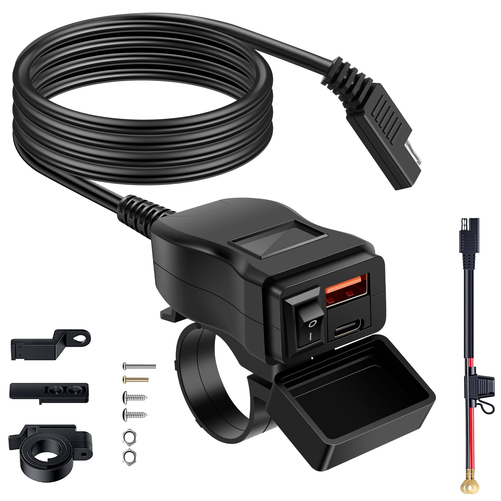 NUAHRHY Motorcycle USB Charger Waterproof SAE to USB Motorcycle Charger ...