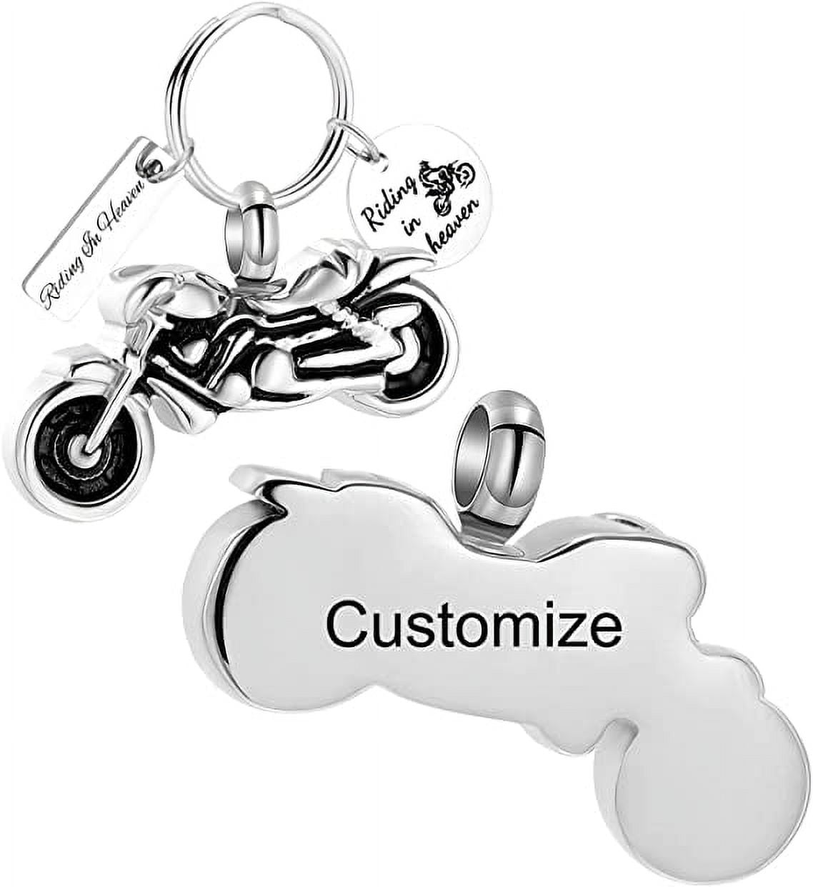 Motorcycle Urn Keychain for Ashes Keepsake Urn Key Ring for Human/Pet ...