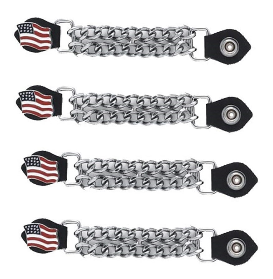 Motorcycle Vest Extender 4 Pack Biker Chain For Men or Women (U.S.A ...