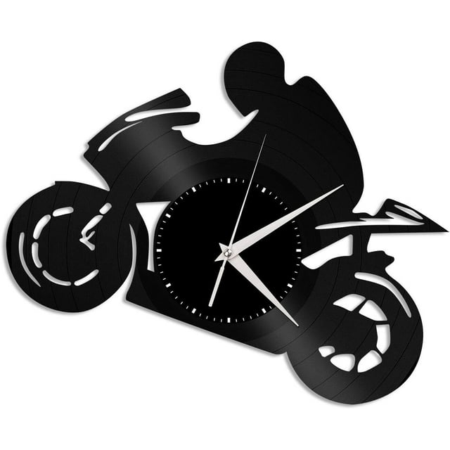Motorcycle Vinyl Wall Clock,Vinyl Record Clock Wall Art Unique Room ...