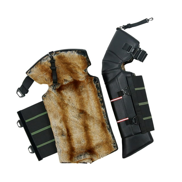 Motorcycle Windproof Leg Guards Knee Brace PU Leather Reflective Strips ...