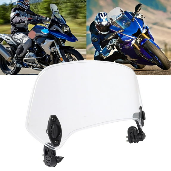 Motorcycle Windshield Adjustable Wind Screen Deflector Extension ...