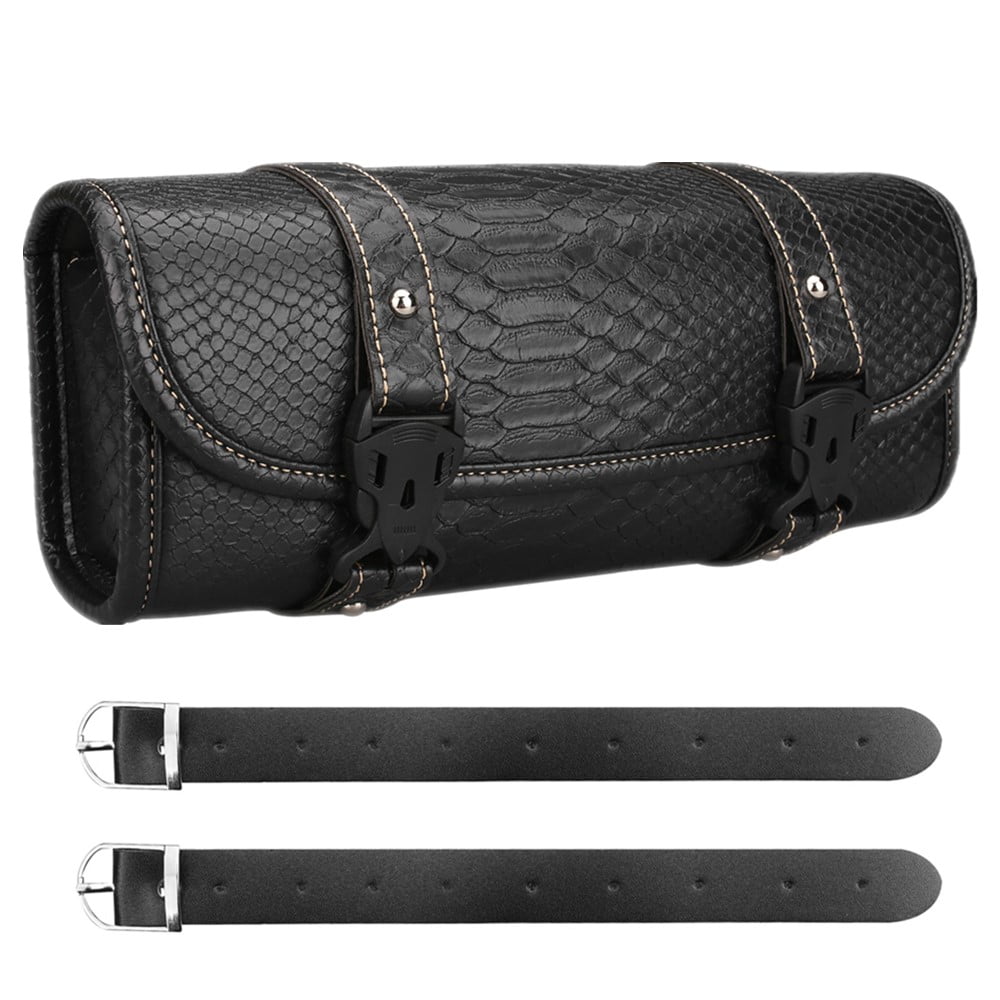Motorcycle backpack saddle bag crocodile pattern pu leather front tool ...