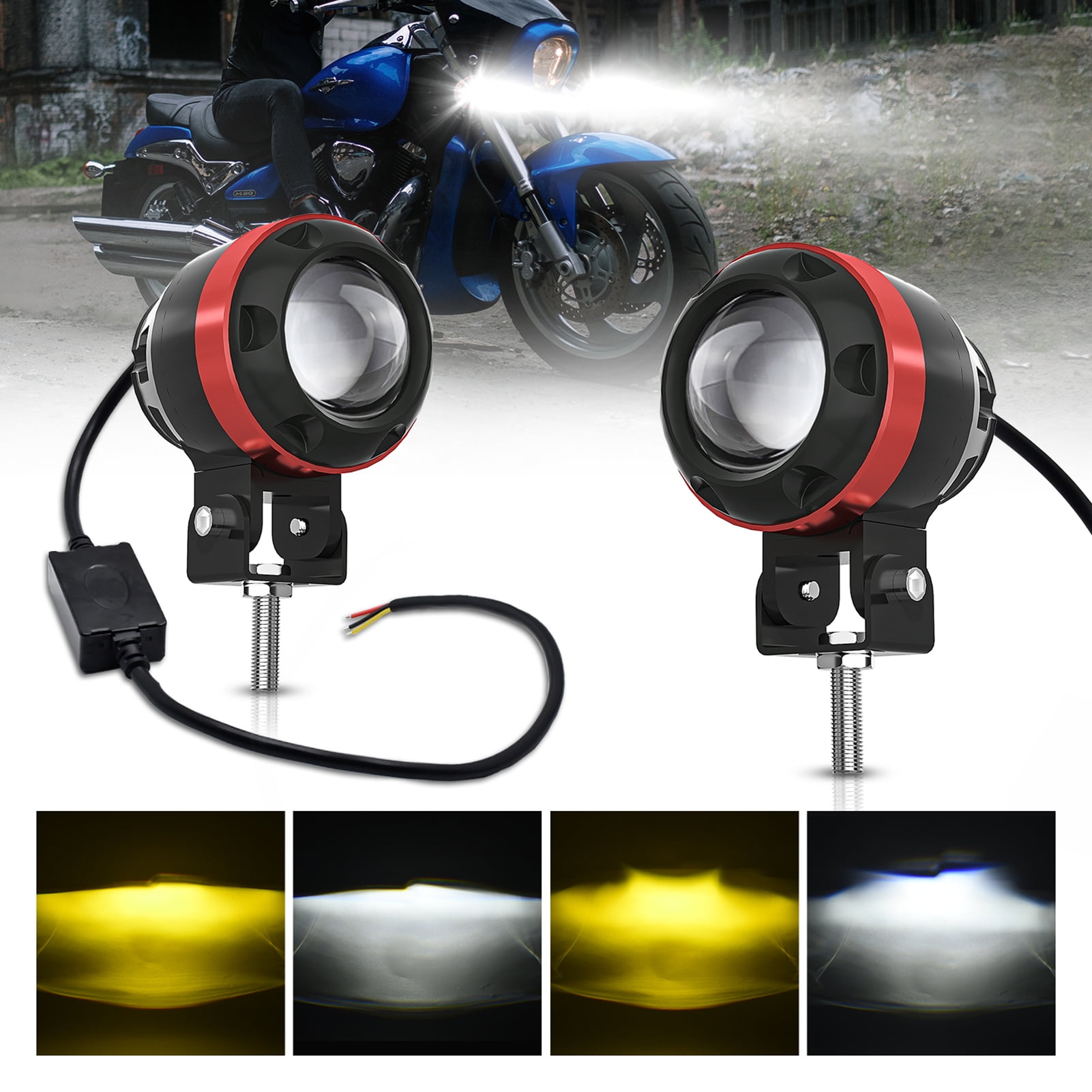 Motorcycle headlights,90w White And Modes Led Pods Led Pods Atv Utv Suv ...