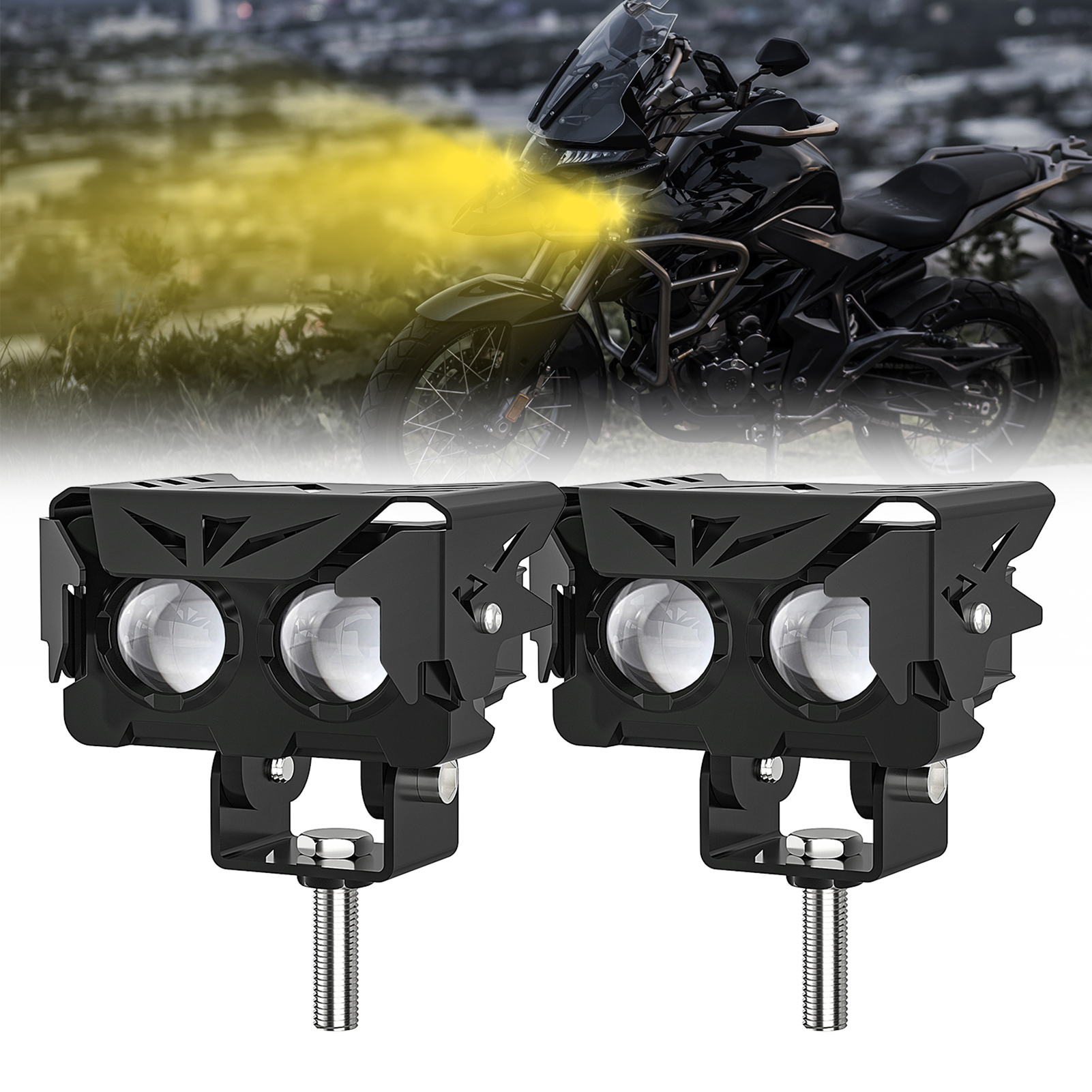 Motorcycle headlights,Buzhi Led 120w White And Suv Boat (2 White And ...
