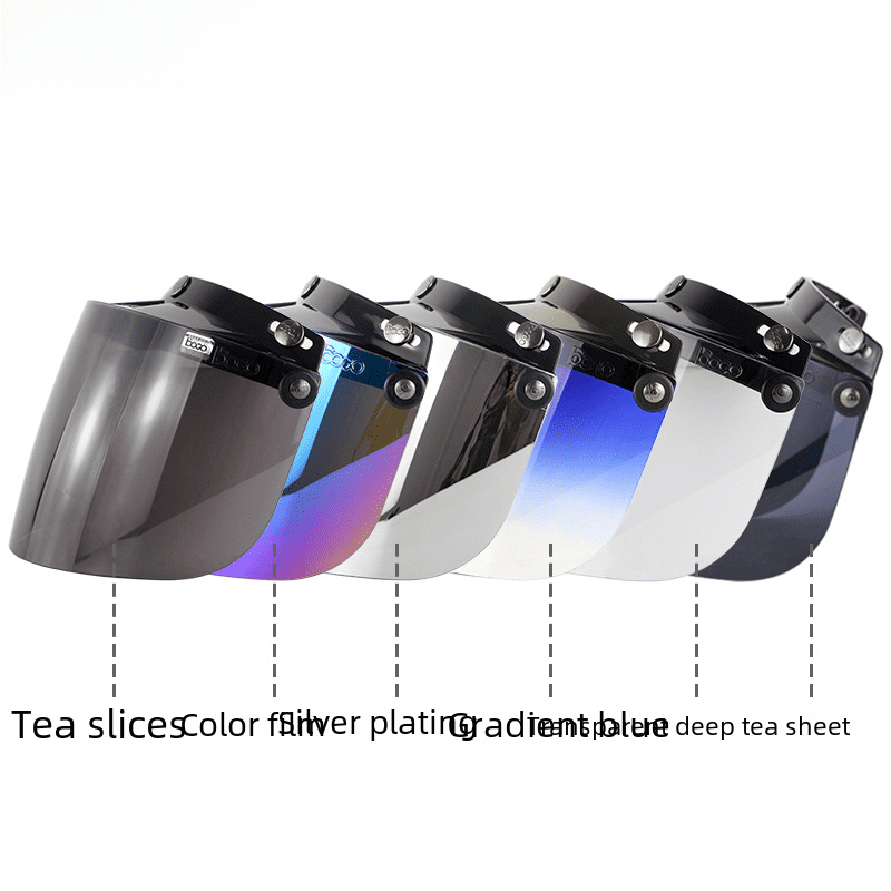 Motorcycle helmet three-button lens helmet bubble lens windproof anti ...