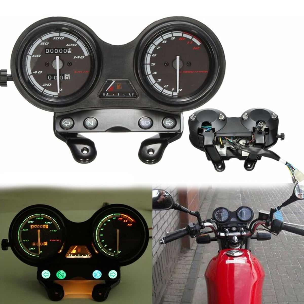 Motorcycle instrumentation, tachograph, odometer and speedometer for ...