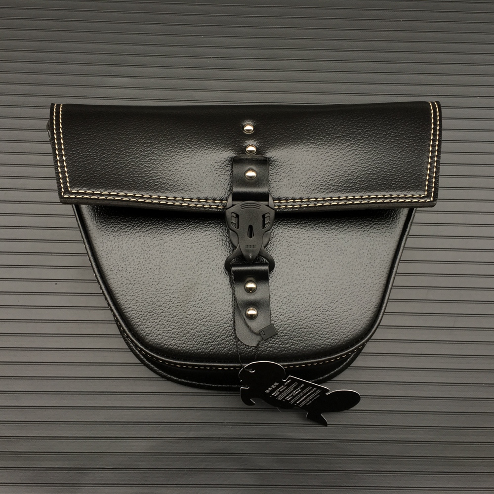 Motorcycle saddle bag faux leather side tool bag luggage pouch ...