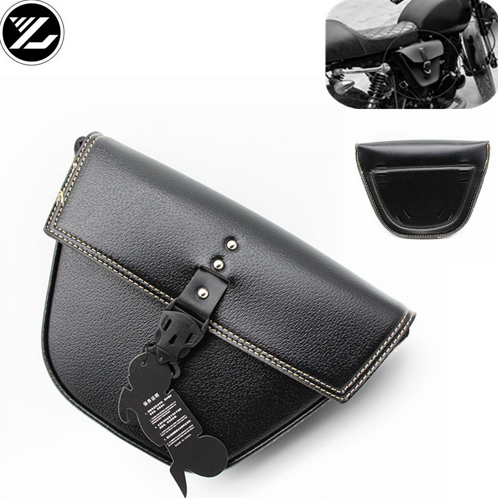 Motorcycle saddle bag pu leather motorcycle side tool tail bag luggage ...