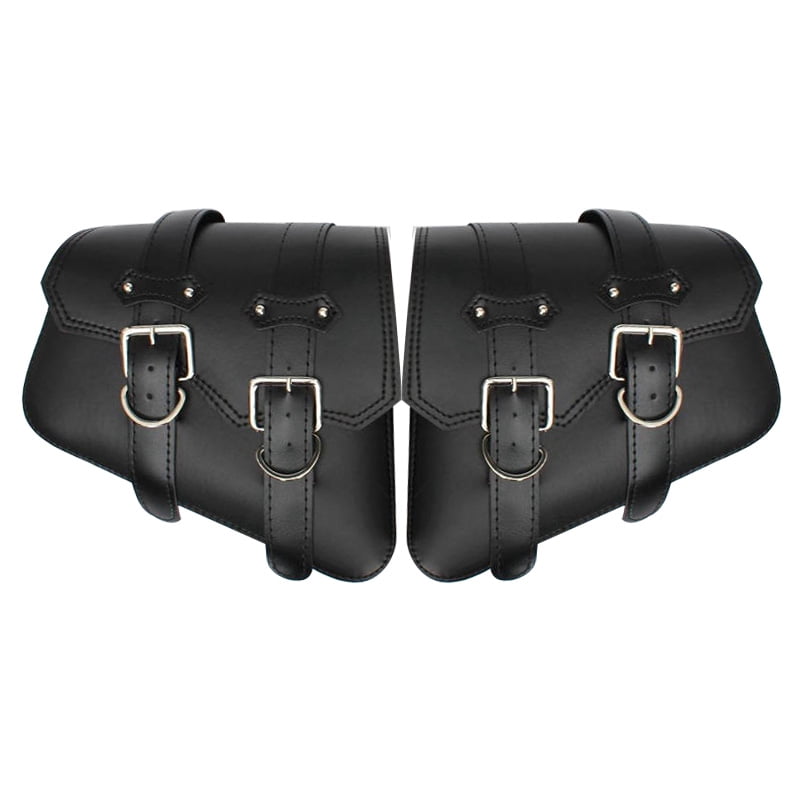 Motorcycle saddlebags side tool bag pu leather luggage saddle bag pouch ...