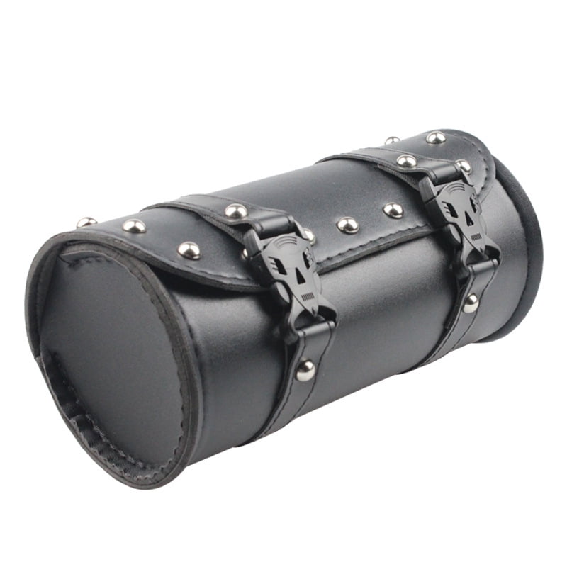 Motorcycle storage bag saddlebags tool leather travel pouch front ...