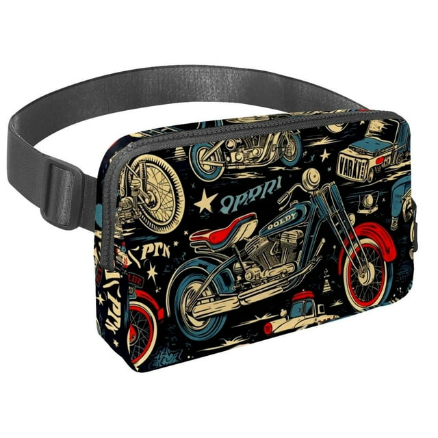 Motorcycle theme Adjustable Lightweight Unisex Waist Packs Fanny Bag ...