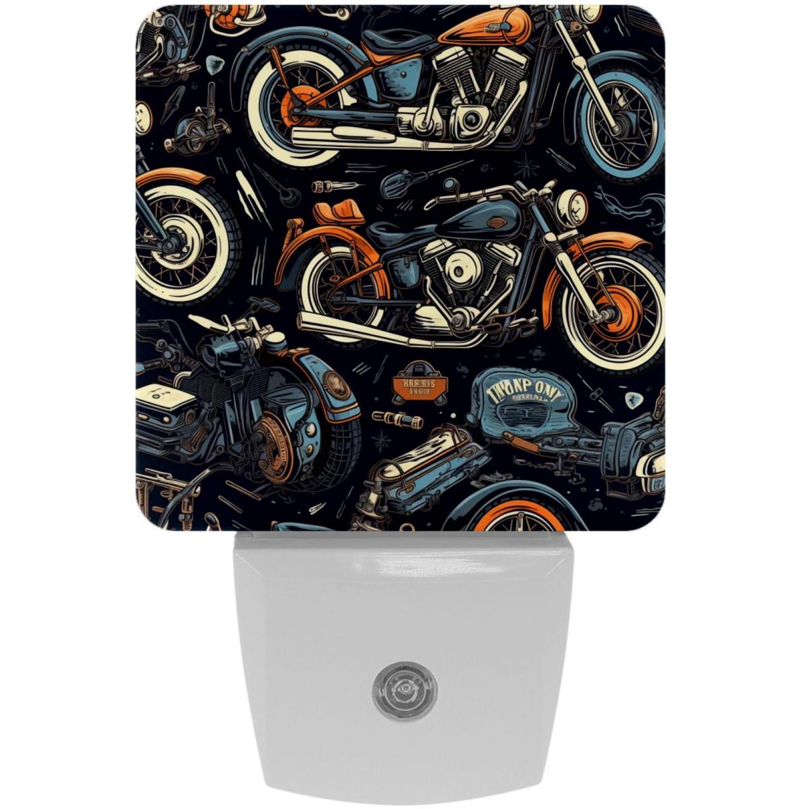 Motorcycle theme LED Square Night Lights - Bright and Compact Bedroom ...
