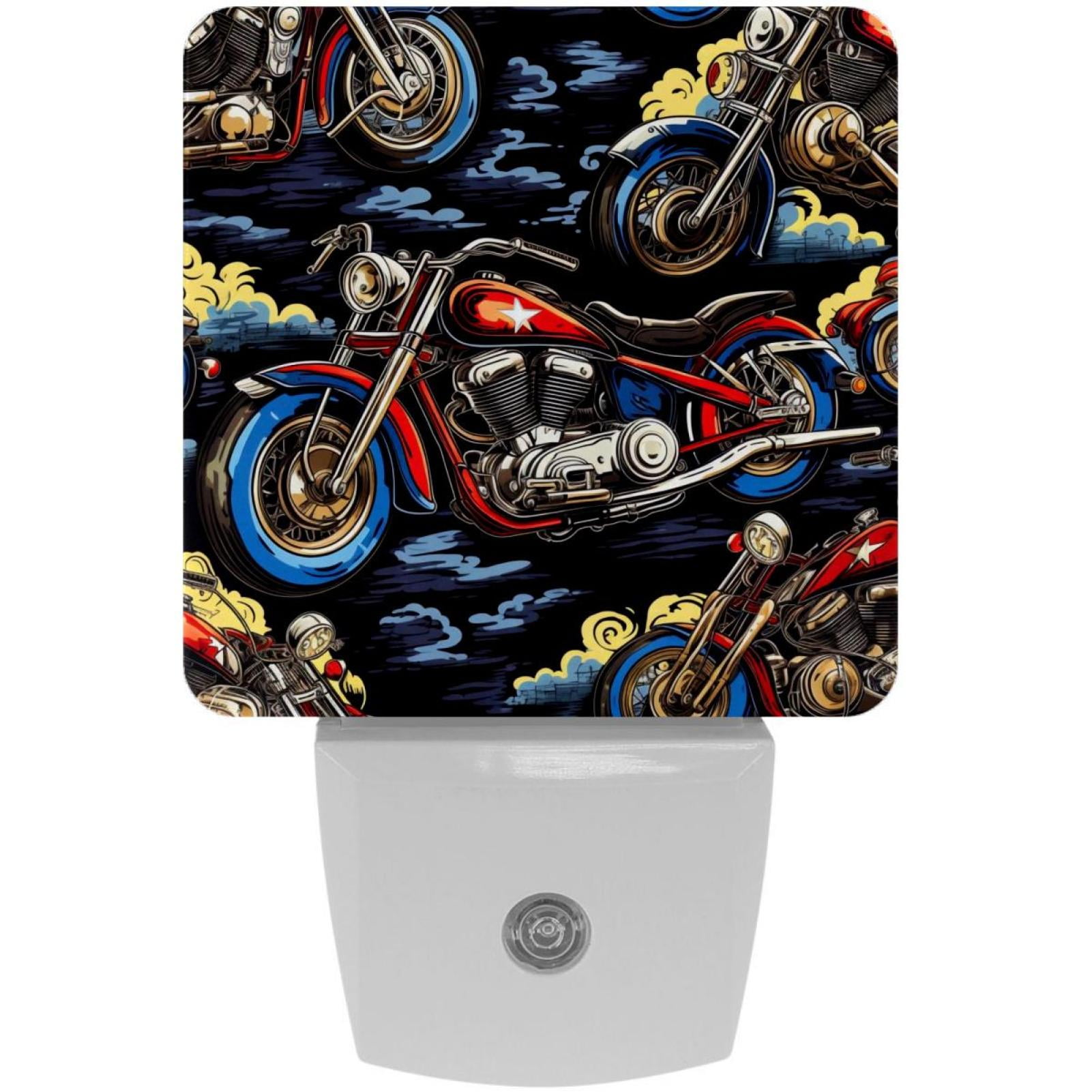 Motorcycle theme LED Square Night Lights - Bright and Compact Bedroom ...