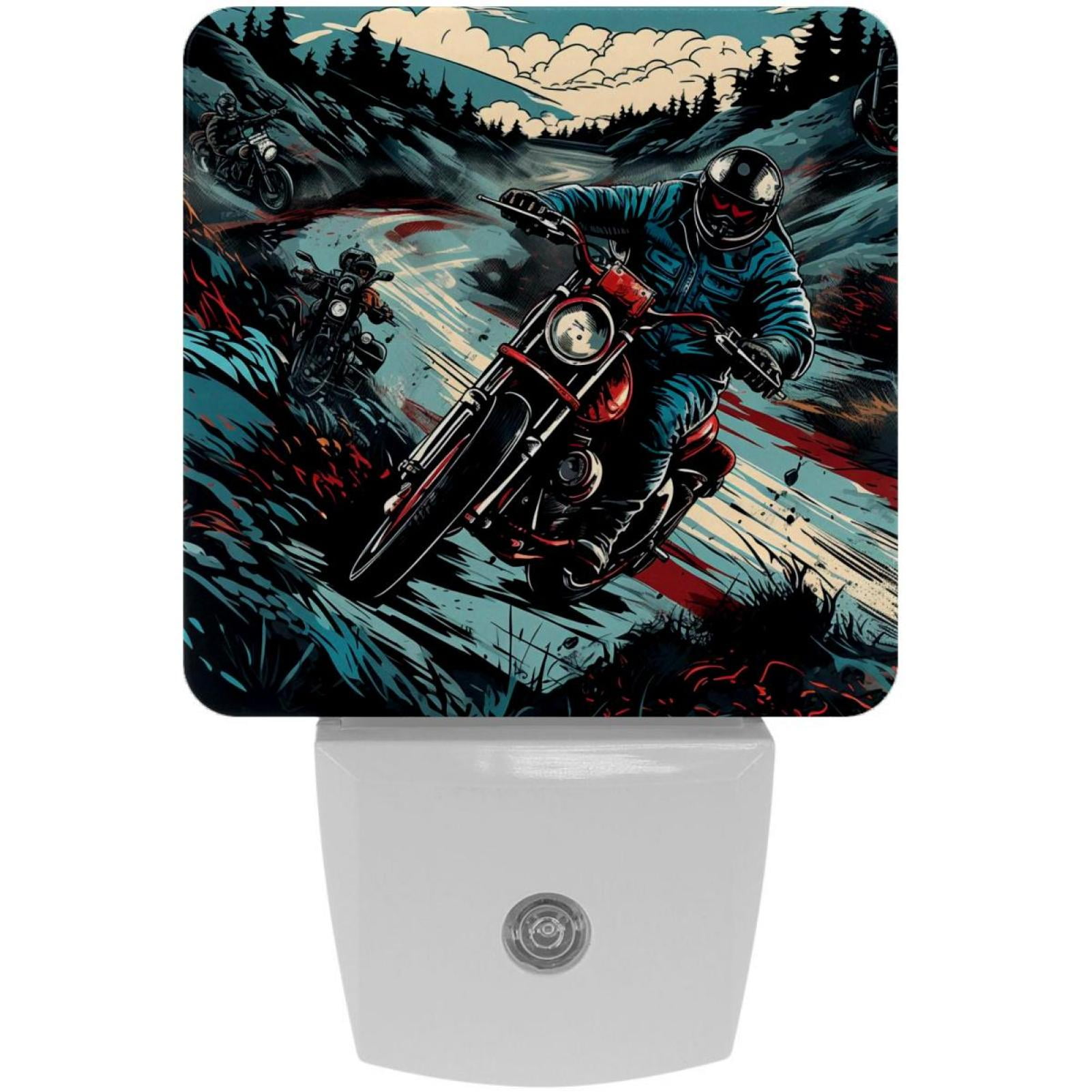 Motorcycle theme LED Square Night Lights: Compact and Energy-Efficient ...