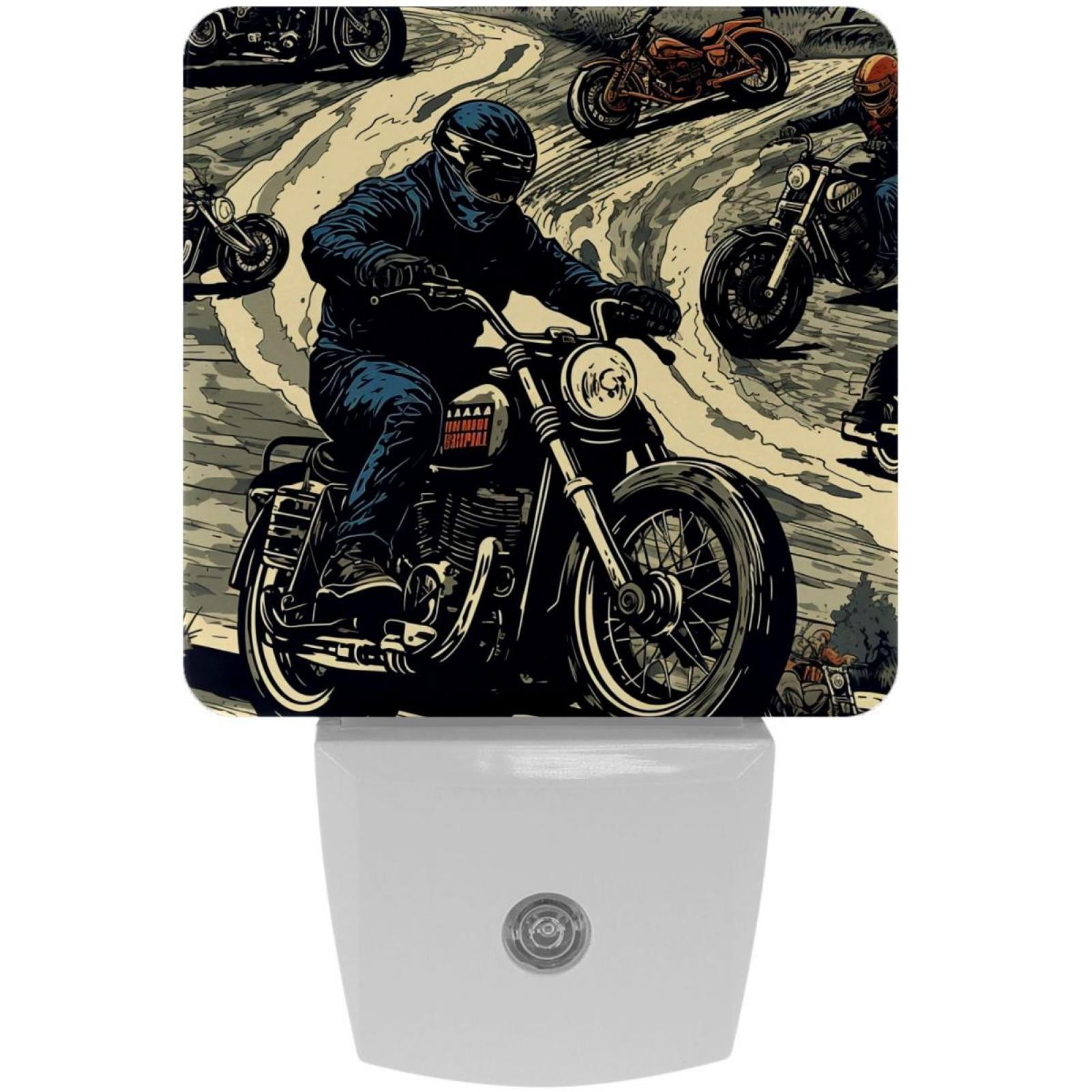 Motorcycle theme LED Square Night Lights - Energy Efficient and Sleek ...