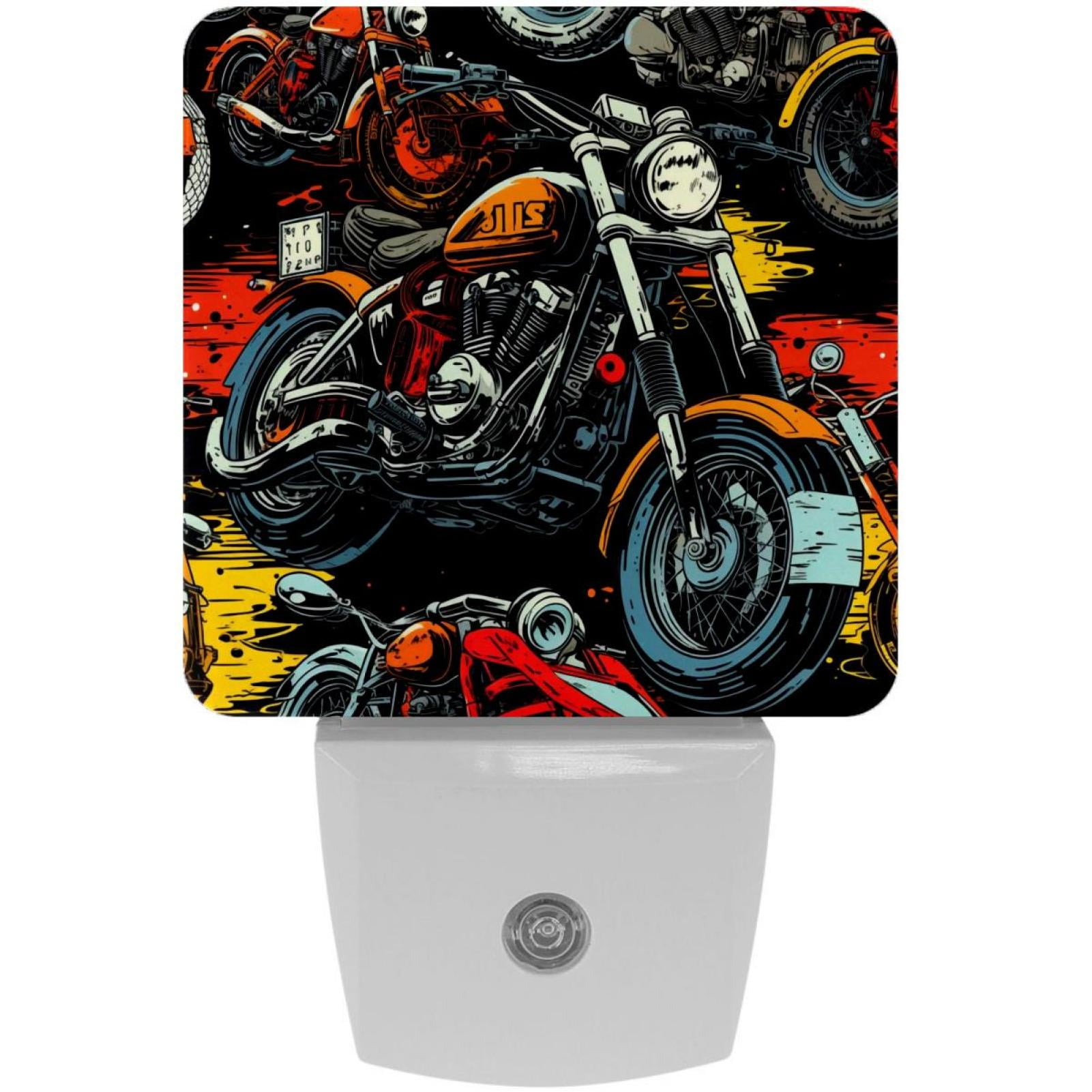 Motorcycle theme LED Square Night Lights - Stylish and Energy-Efficient ...