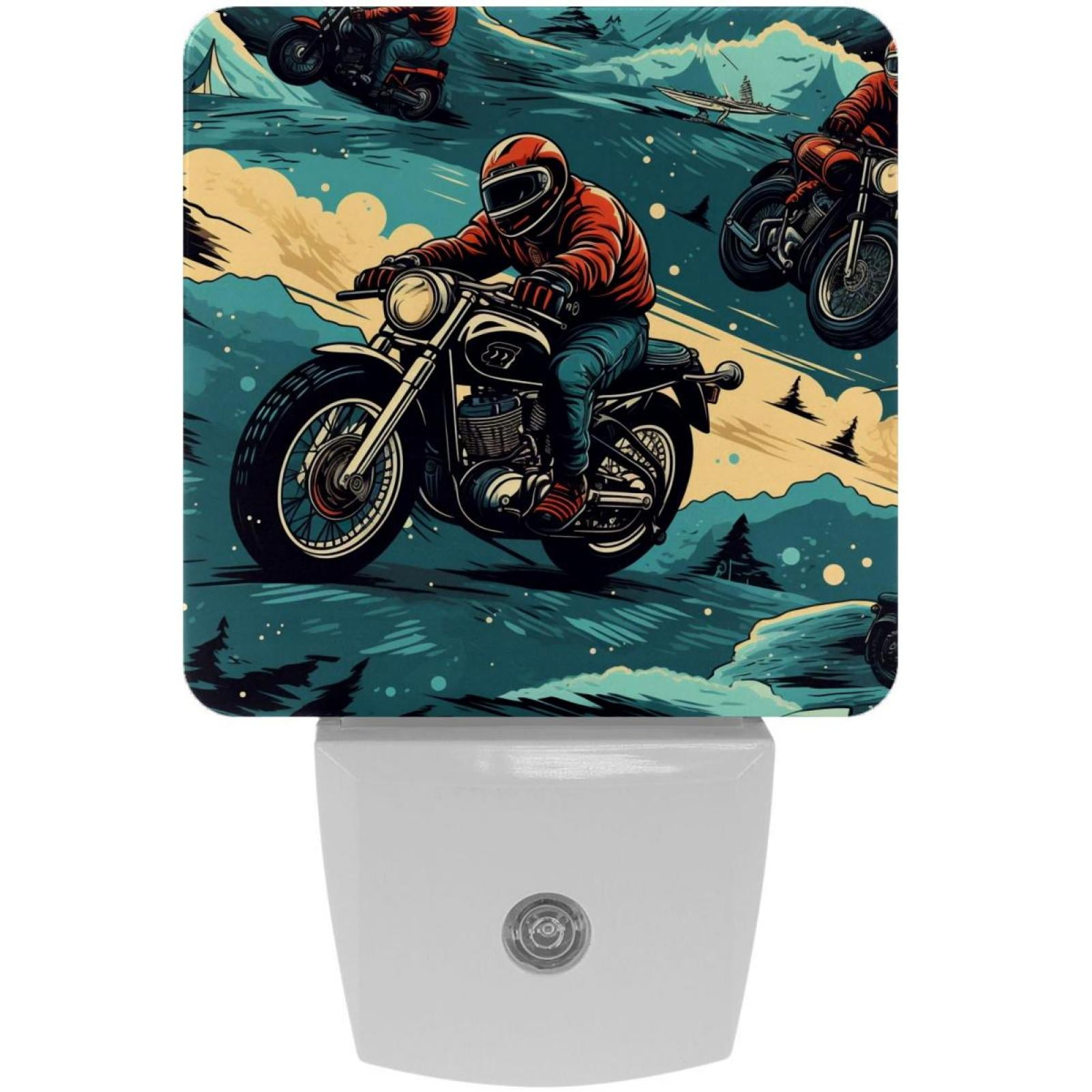 Motorcycle theme LED Square Night Lights - Stylish and Energy-Efficient ...