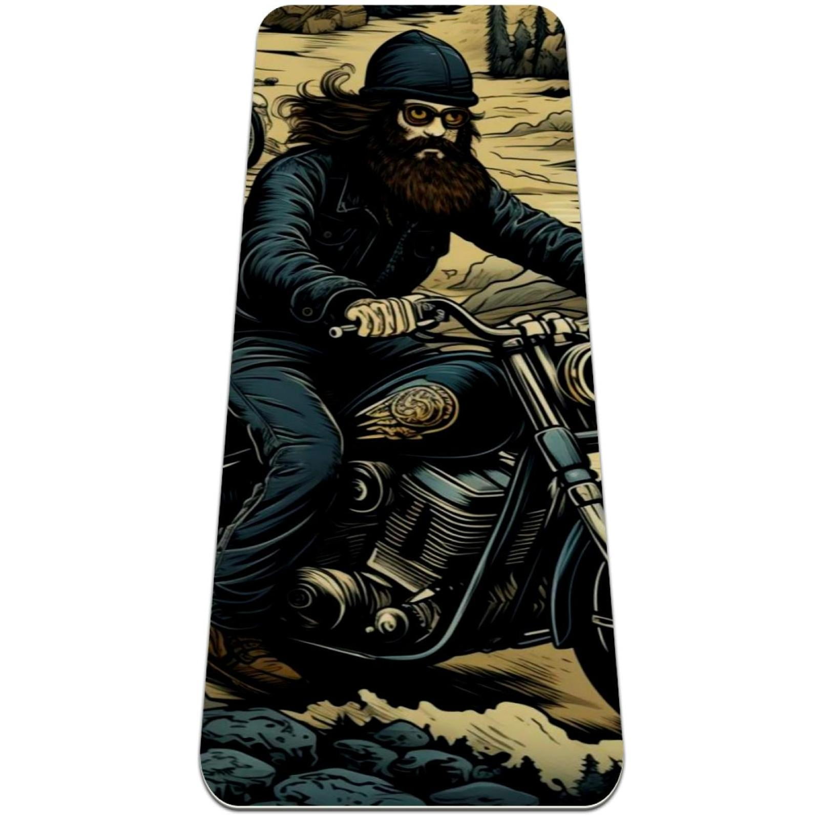 Motorcycle theme TPE Exercise Mats for Yoga Pilates, Cushioned Workout ...