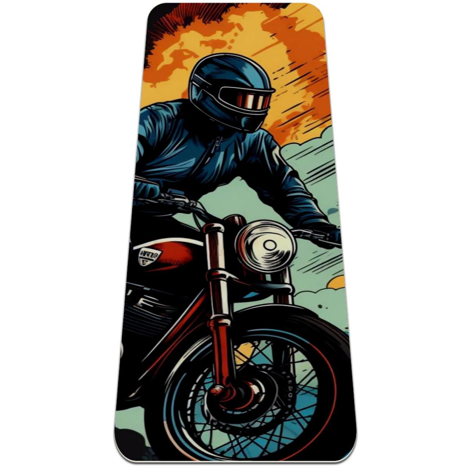 Motorcycle theme TPE Yoga Mat - & Exercise Mat for Home Practice ...