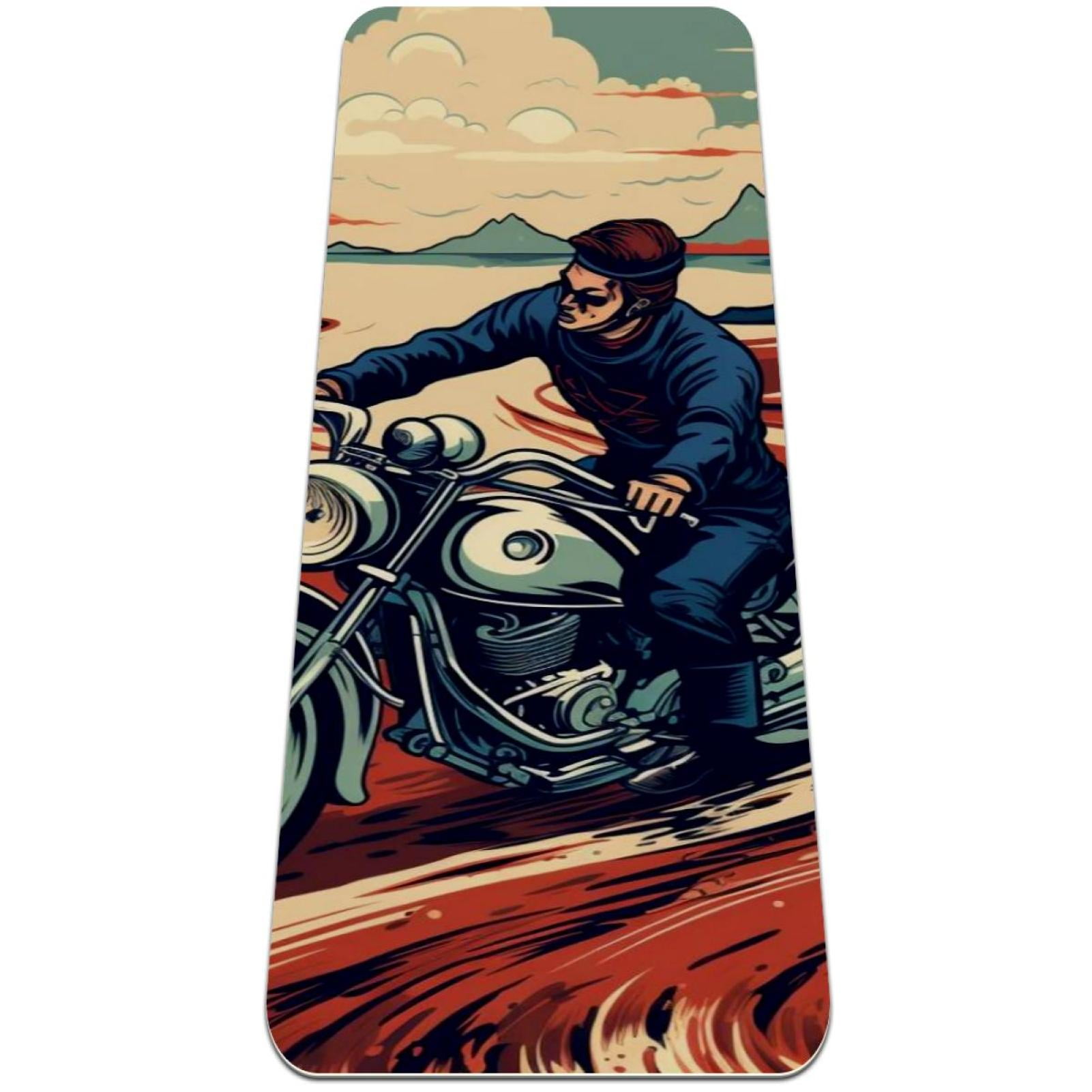 Motorcycle theme TPE Yoga Mat - Exercise Mat for Yoga, Pilates ...