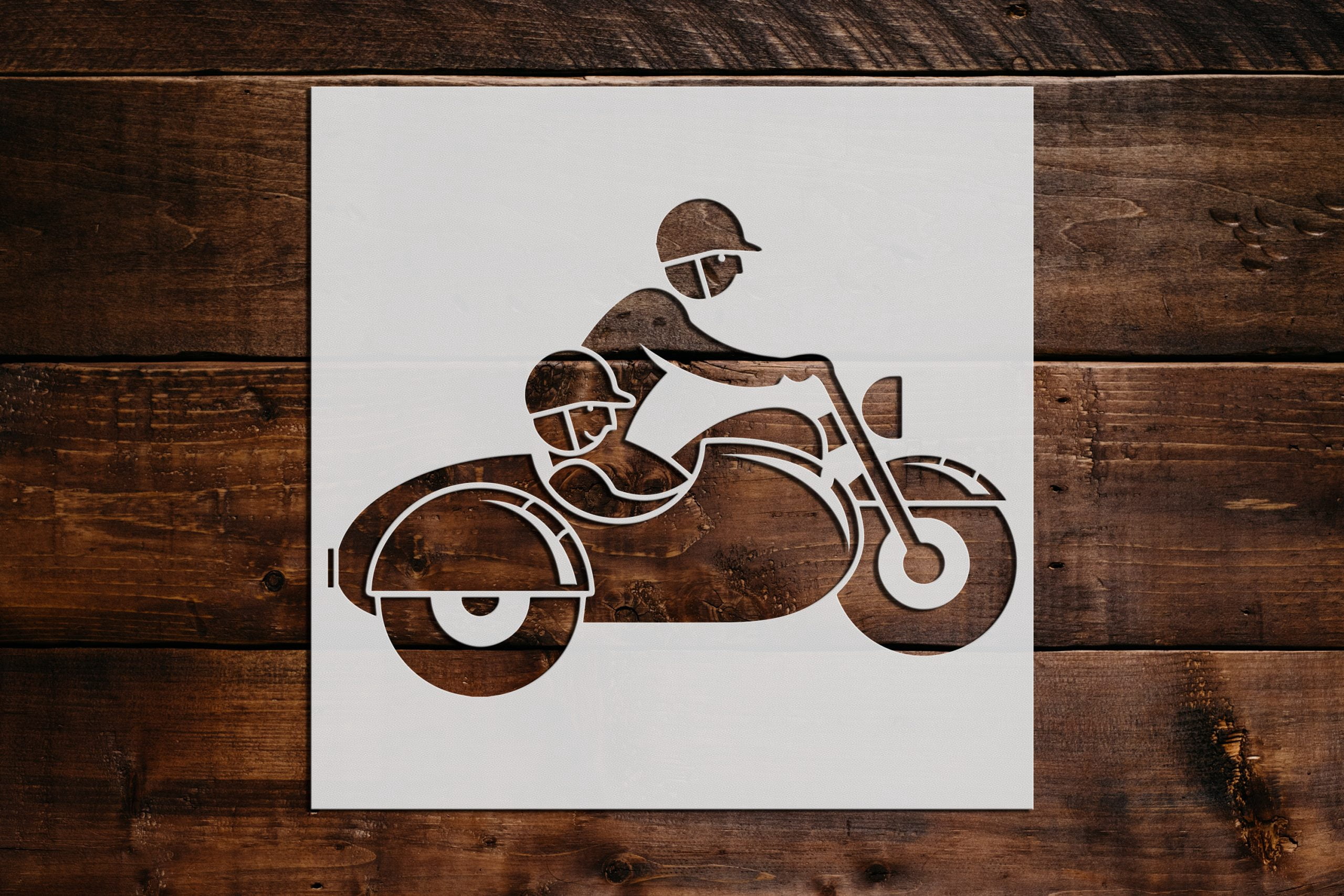 Motorcycle with Side Seat Stencil - Art and Wall Stencil (16"x16 ...